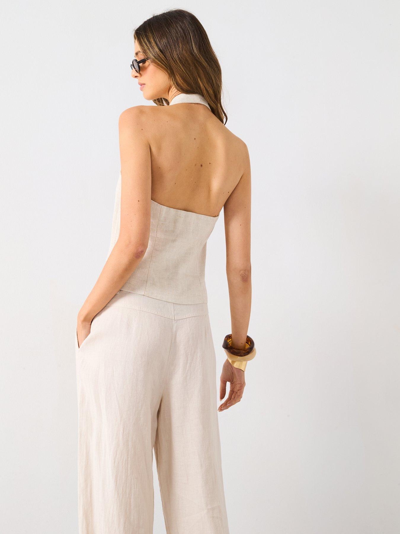 Mango Linen Suit Waistcoat - Brown | Very