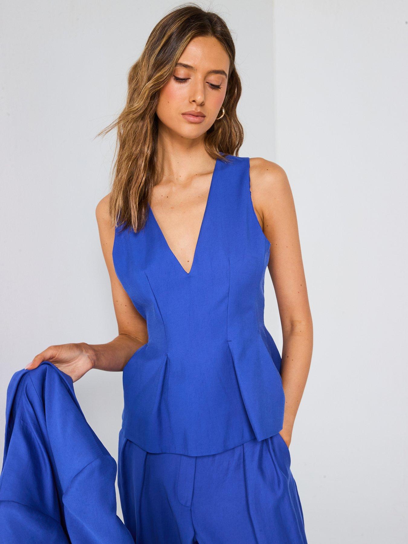Mango Strapless Fitted Top - Blue | Very
