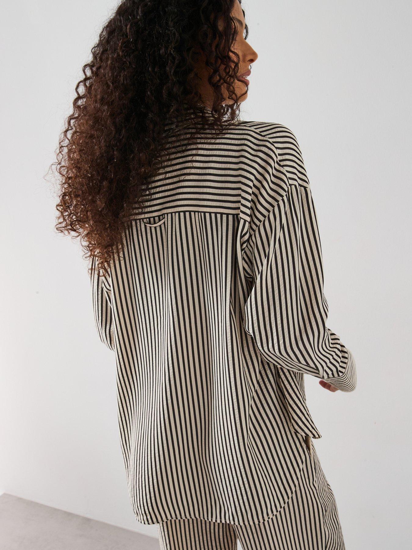 Mango Striped Textured Shirt - Cream | Very