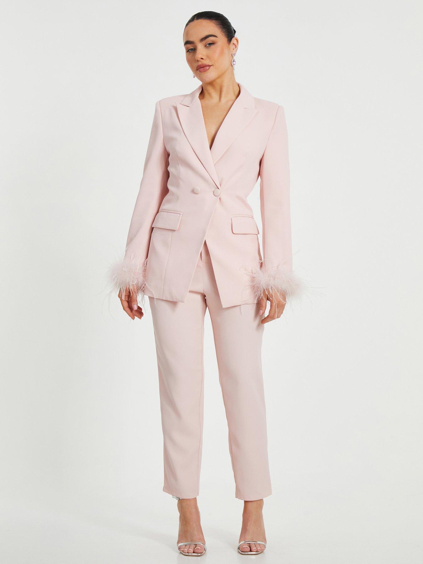 Quiz Petite Light Pink Tapered Tailored Trousers | Very