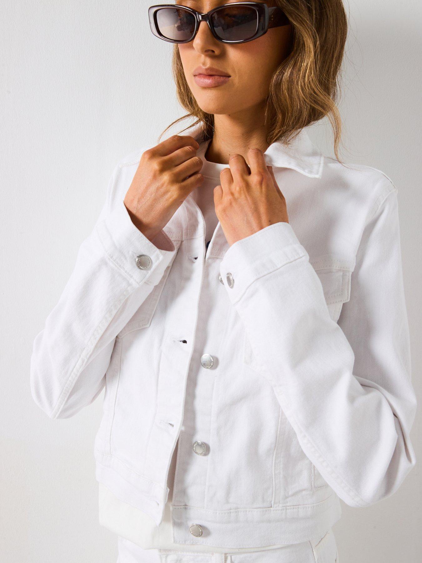 Mango Crop Denim Jacket - White | Very