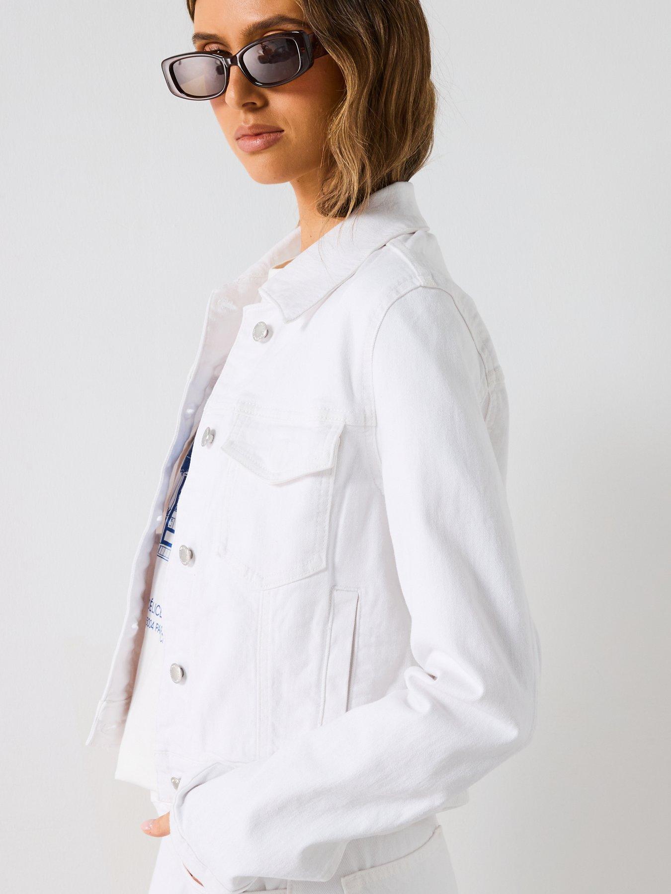 Mango Crop Denim Jacket - White | Very
