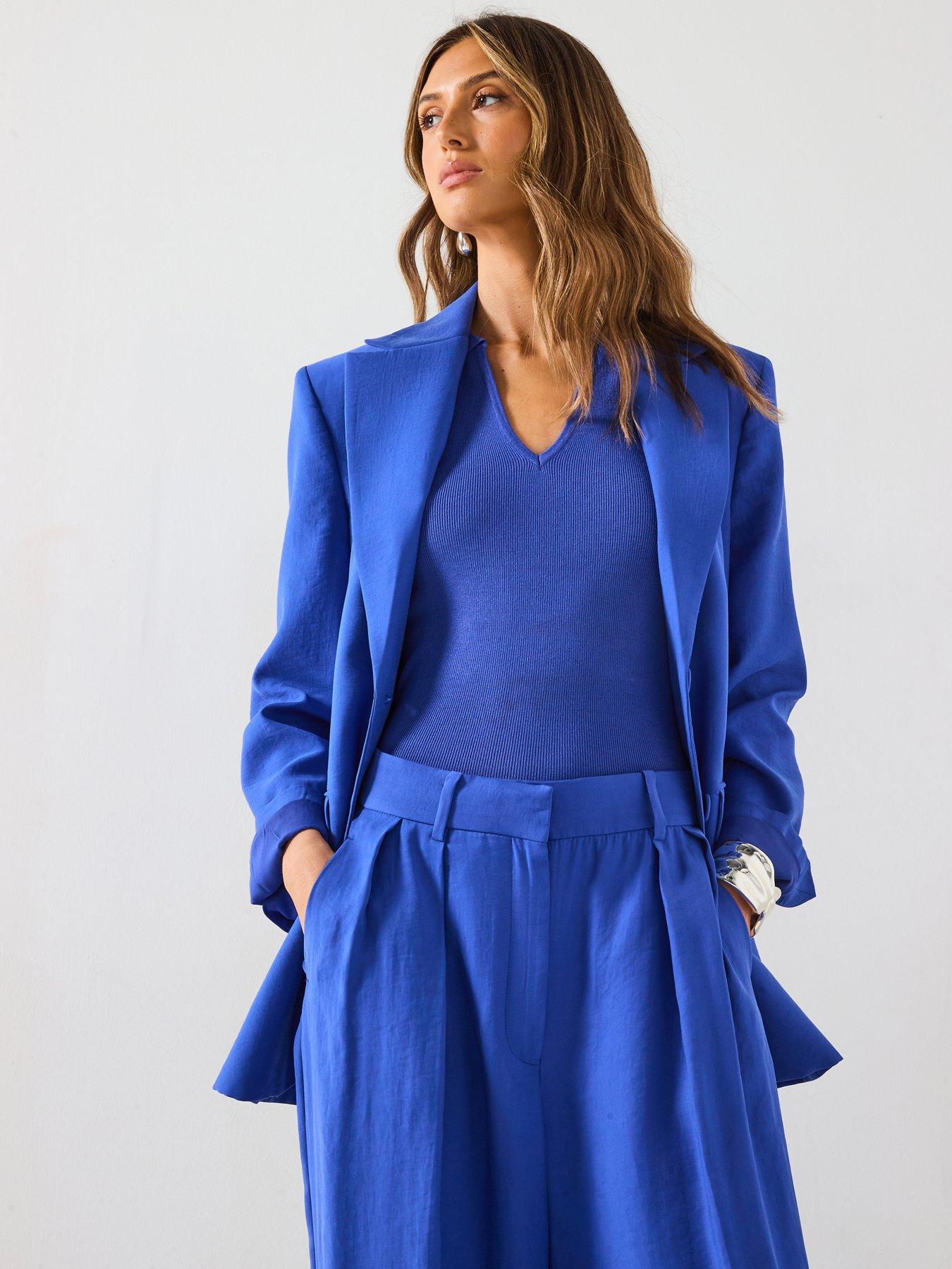 Mango Structured Suit Jacket - Blue | Very