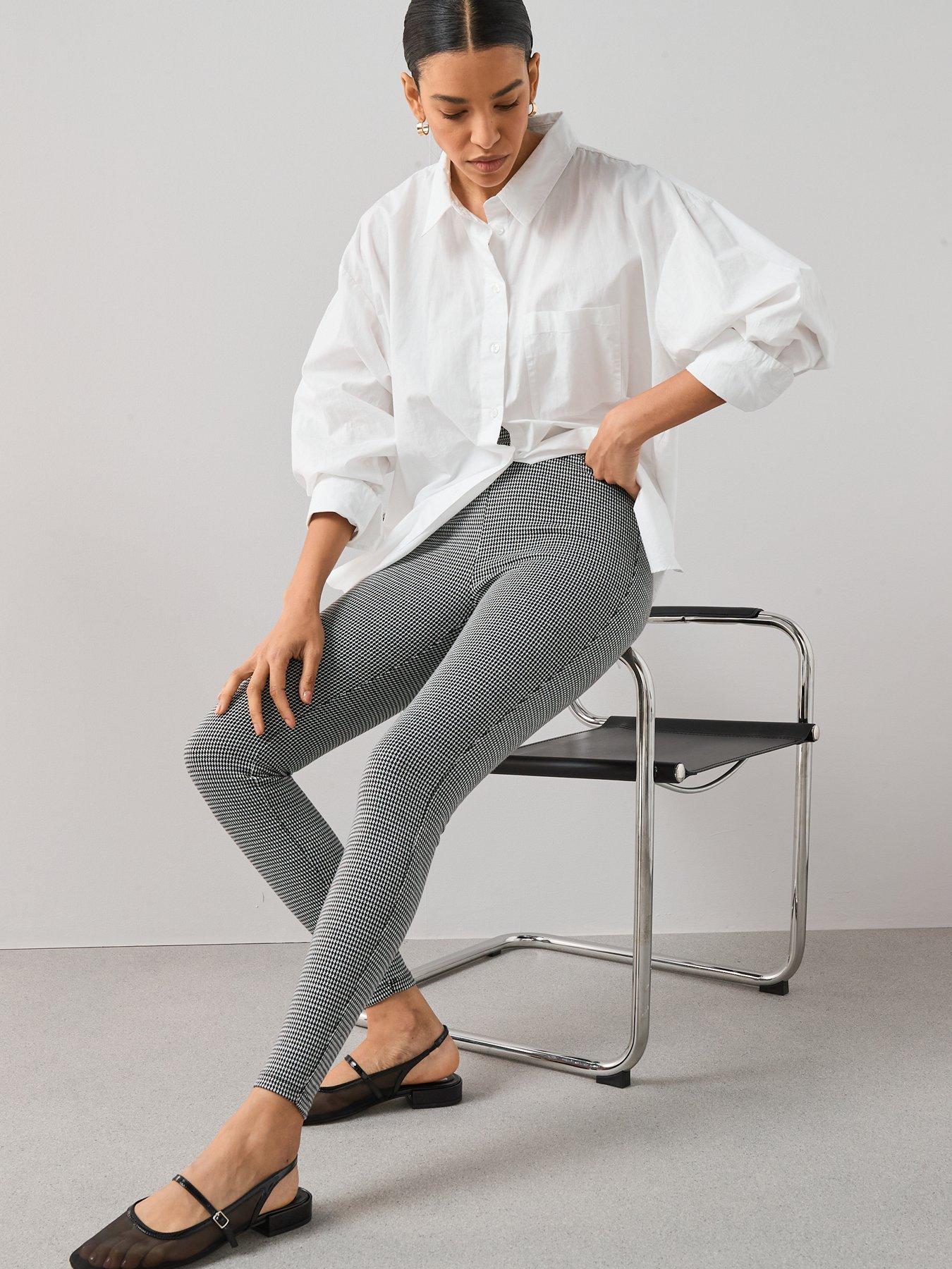 The Very Collection Check Stretch Leggings - Black | Very