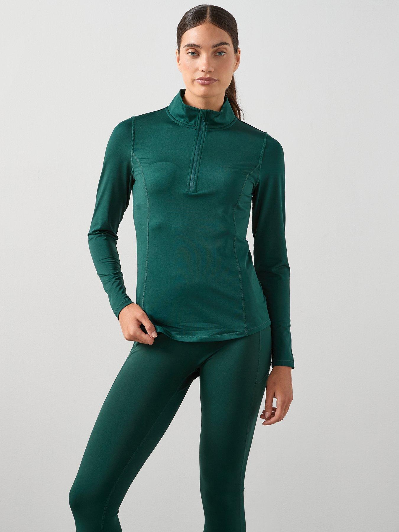 The Very Collection Half Zip Sports Top - Green | Very