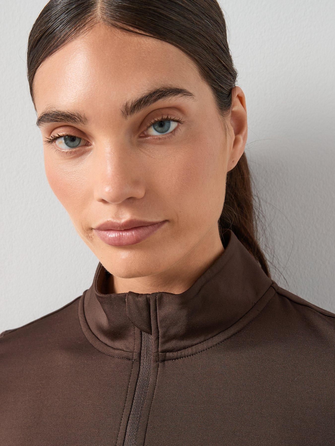 The Very Collection Half Zip Sports Top - Brown | Very