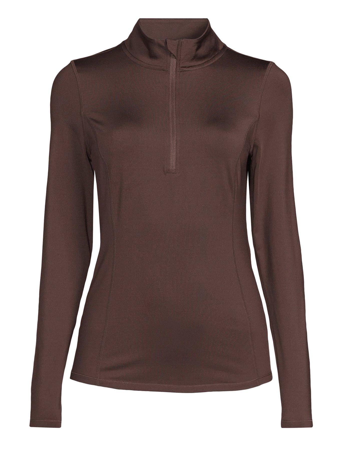 The Very Collection Half Zip Sports Top - Brown | Very