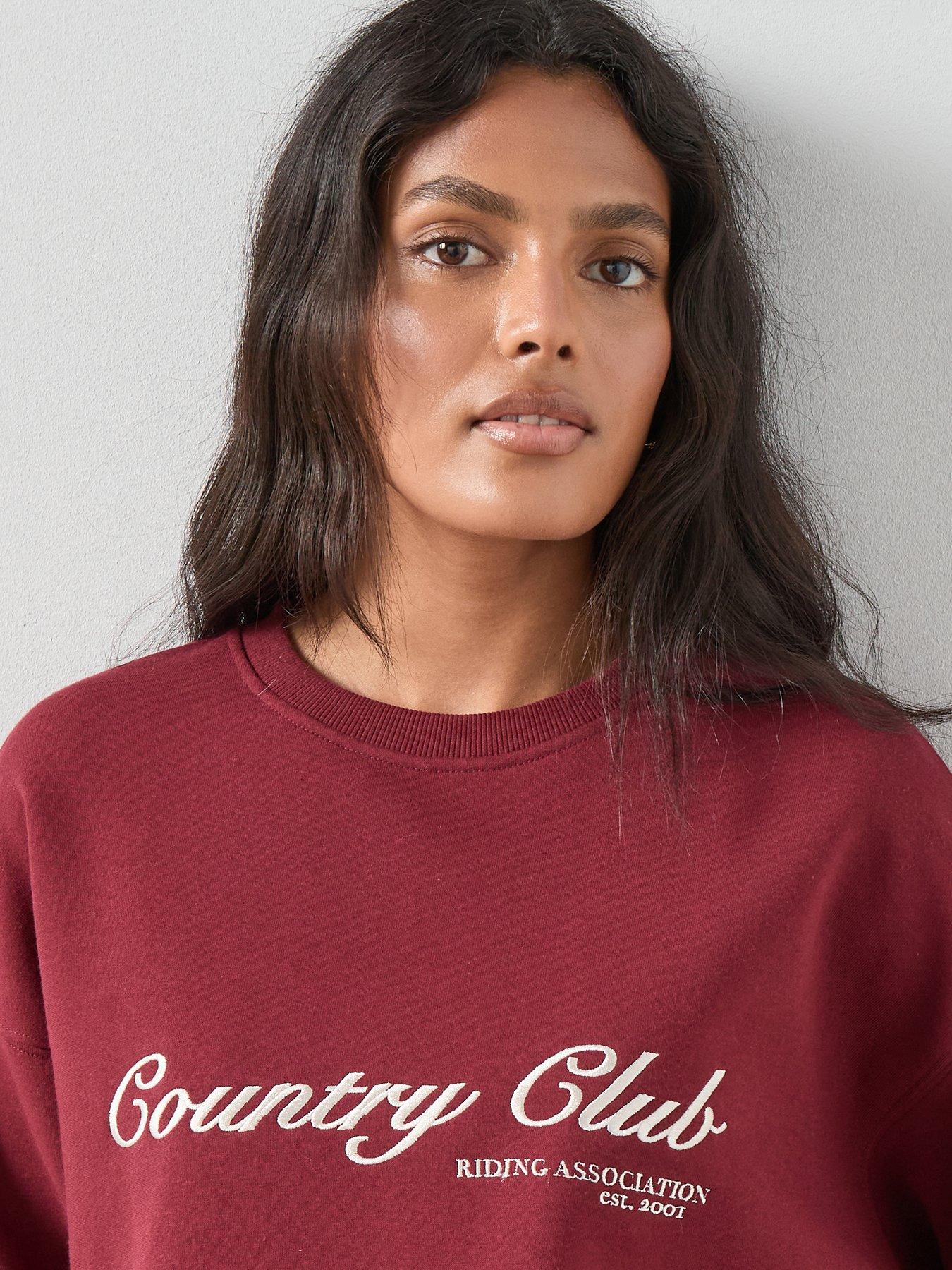 The Very Collection Country Club Graphic Sweatshirt - Burgundy | Very