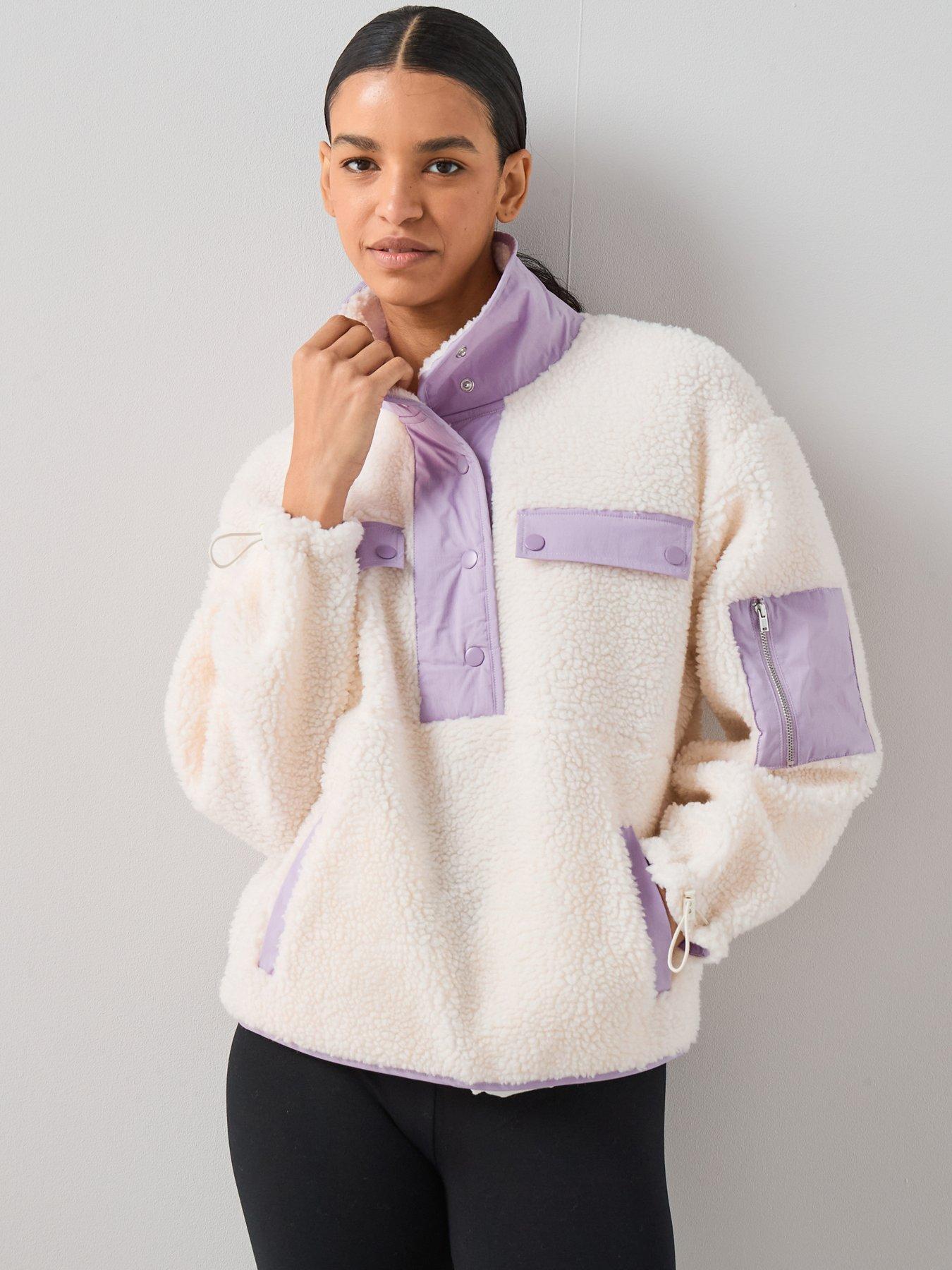 The Very Collection Woven Mix Borg Fleece - Cream | Very
