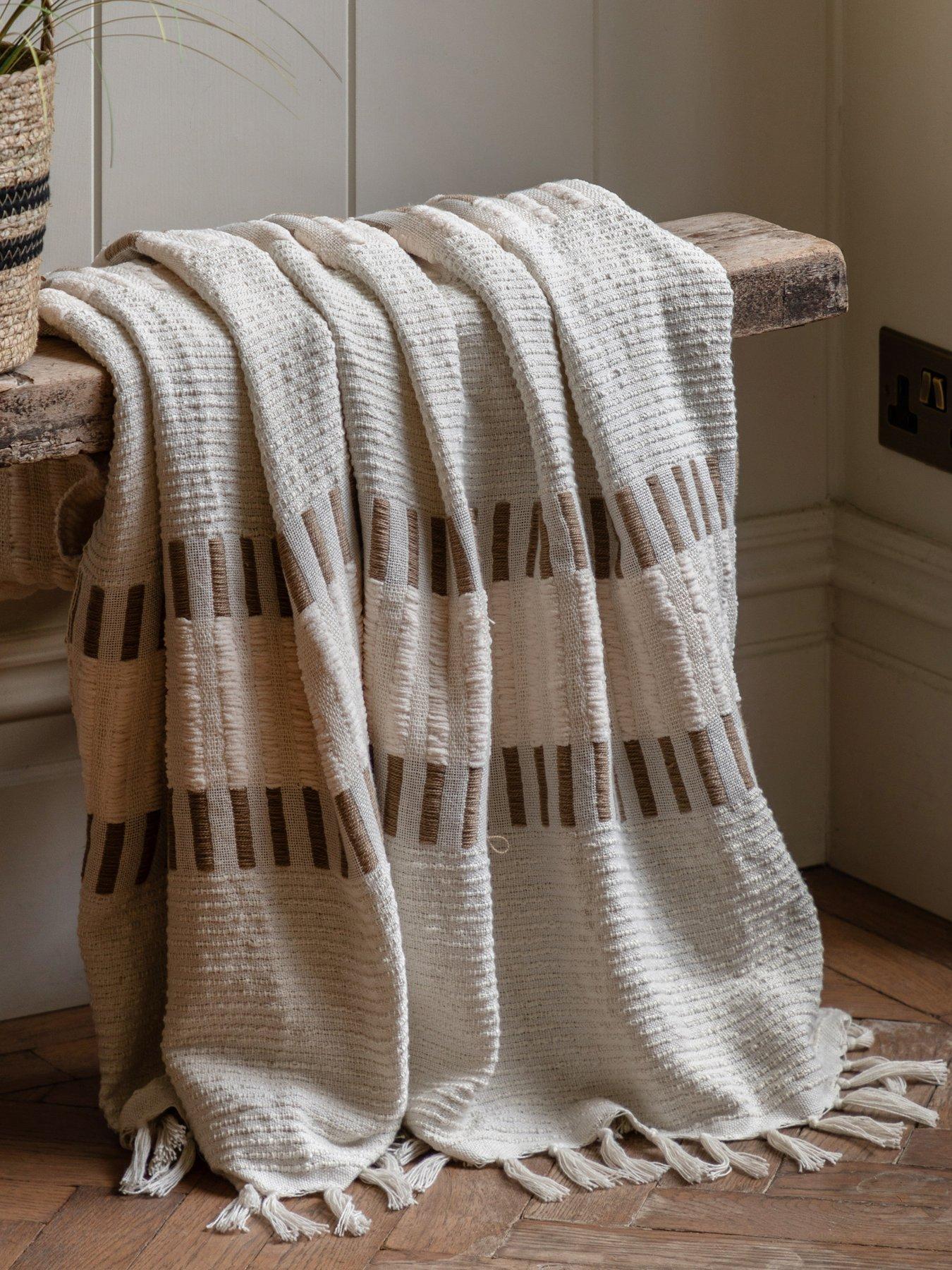 Gallery Longshaw Woven Throw Natural- 1300x1700mm | Very