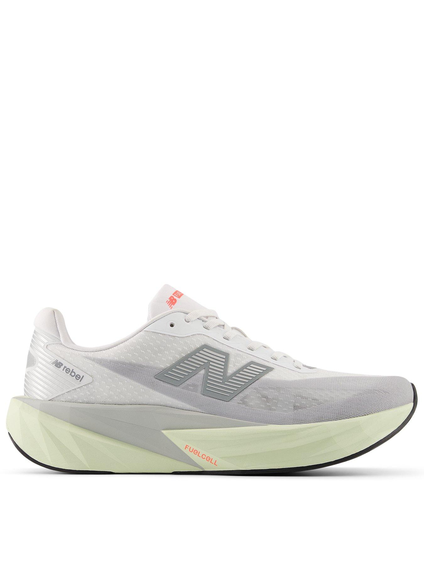 New Balance Mens Running Fuelcell Rebel V5 Trainers - White/Grey | Very