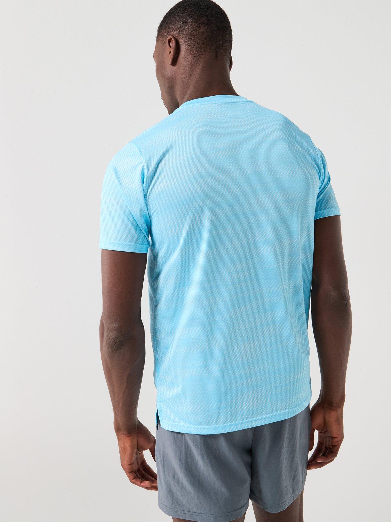 New Balance Mens Running Essential Printed Reflective T-Shirt - Blue | Very