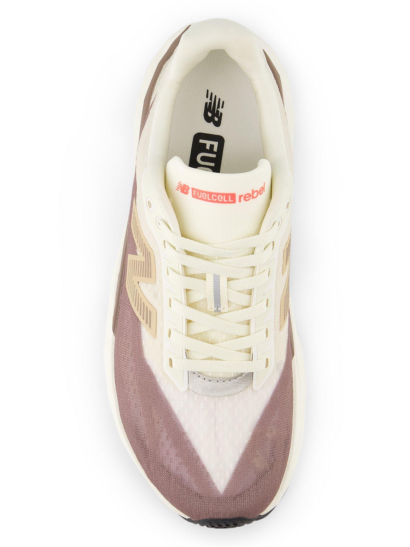 New Balance Womens Running Fuelcell Rebel V5 Trainers - White / Brown ...