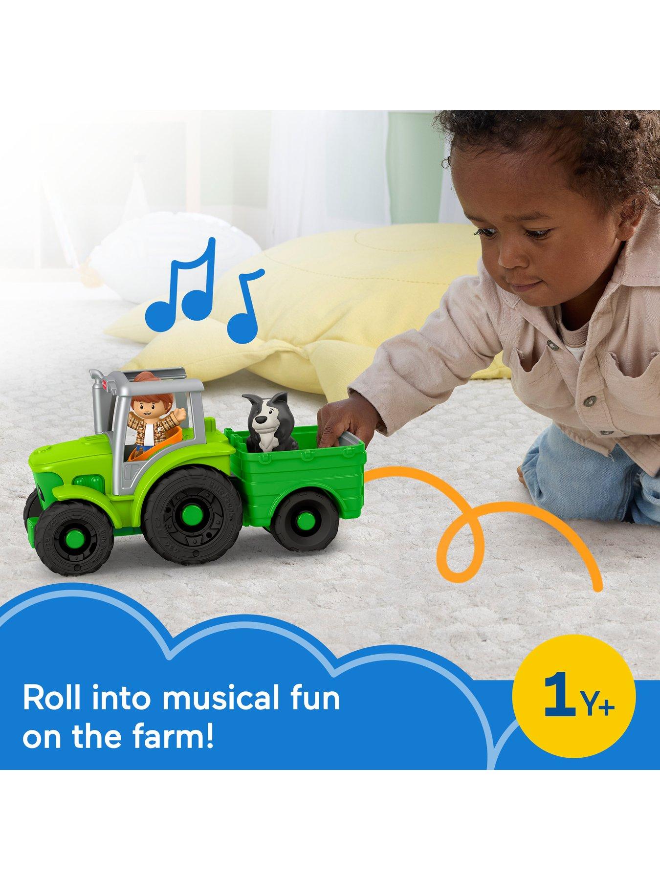 Fisher-Price Little People Push & Play Tractor, Musical Toy Farm ...