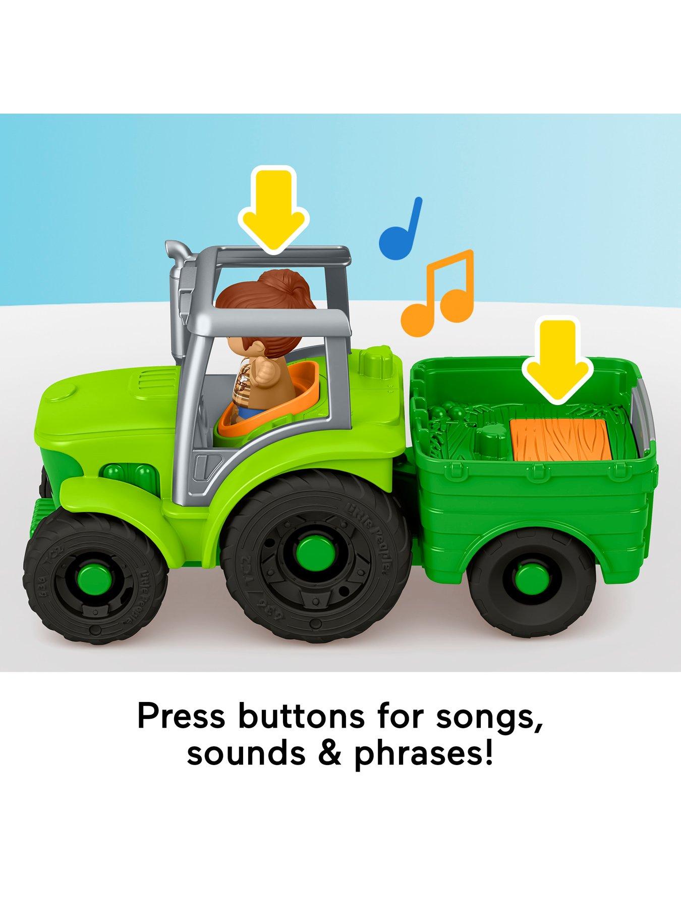 Fisher-Price Little People Push & Play Tractor, Musical Toy Farm ...