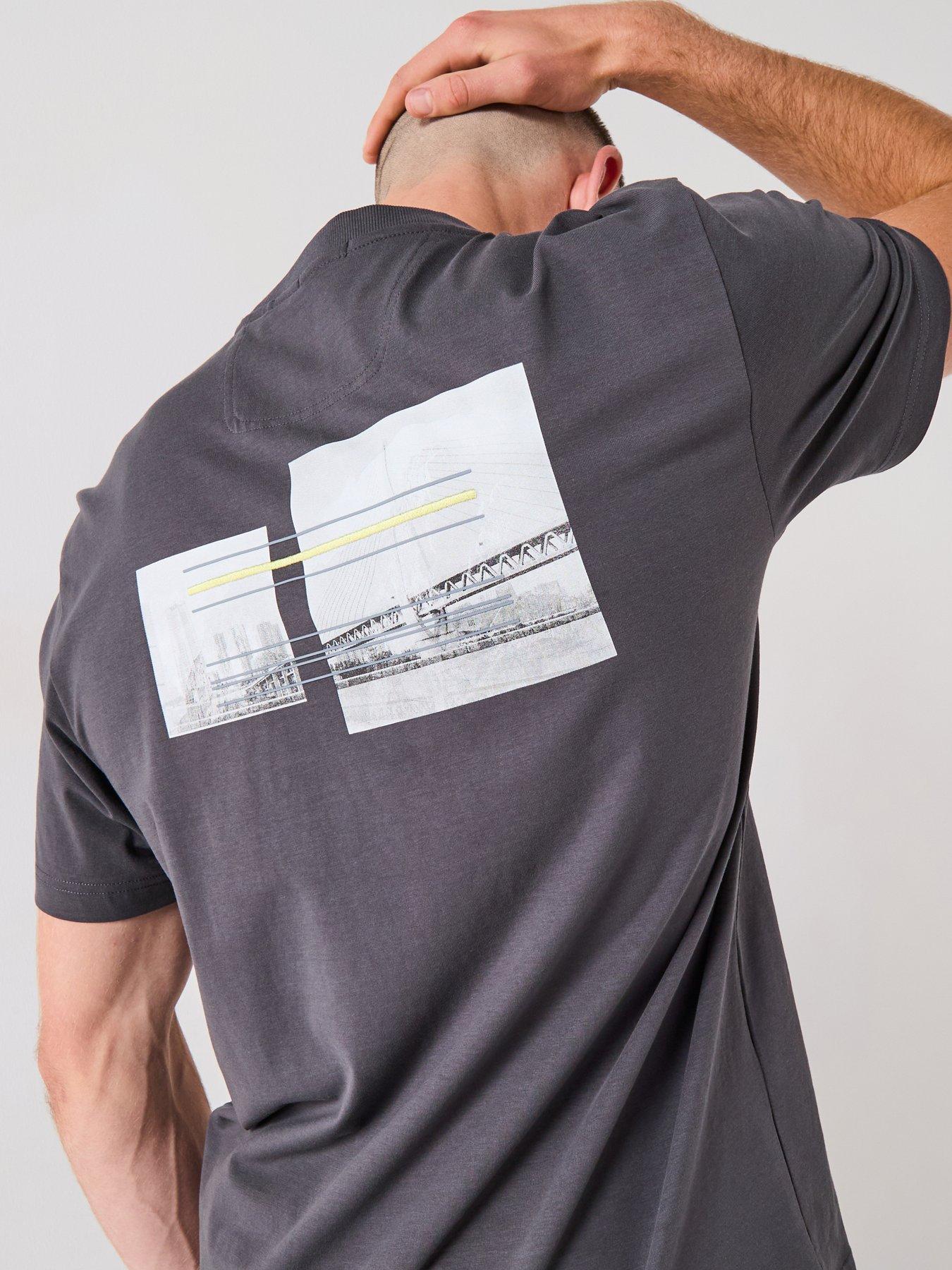 BOSS Tee Photoprint Relaxed Fit Back Print T-Shirt - Dark Grey | Very