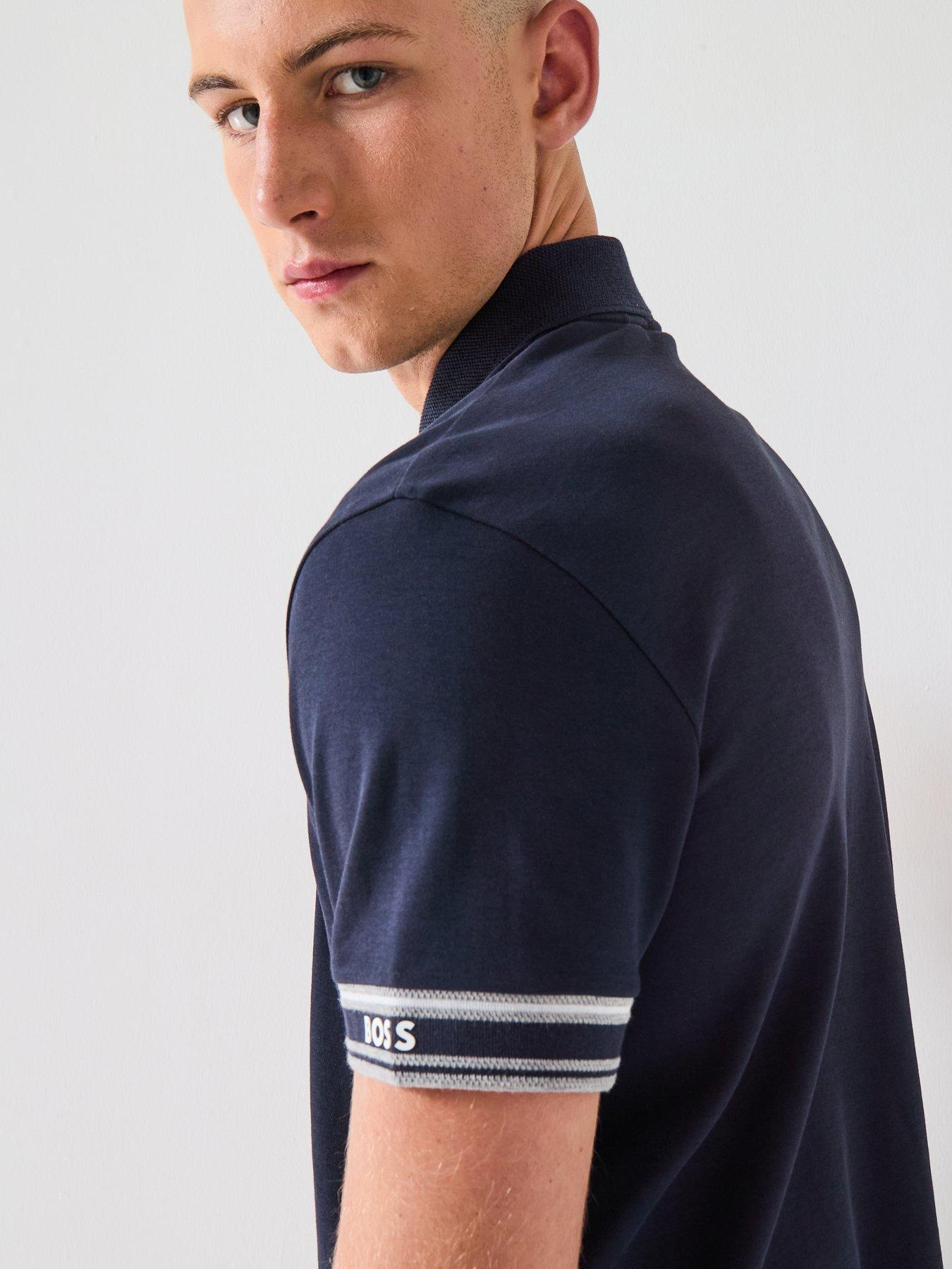 BOSS Polo Zone Slim Fit Arm Logo Polo Shirt - Navy | Very