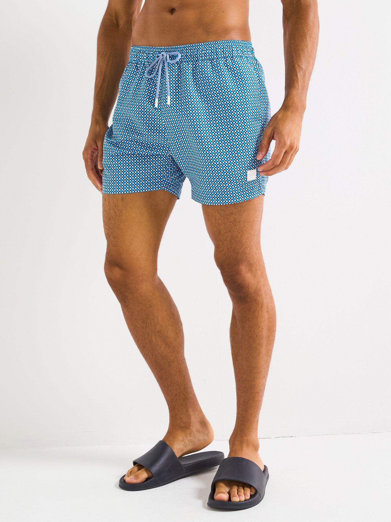 BOSS Vibe Allover Print Swim Shorts - Blue | Very
