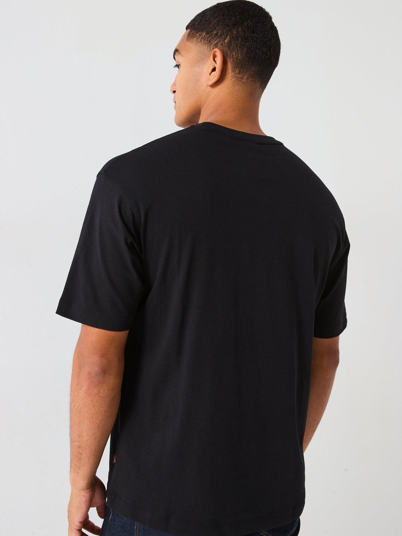 BOSS Voyage Relaxed Fit Small Crack Logo T-Shirt - Black | Very