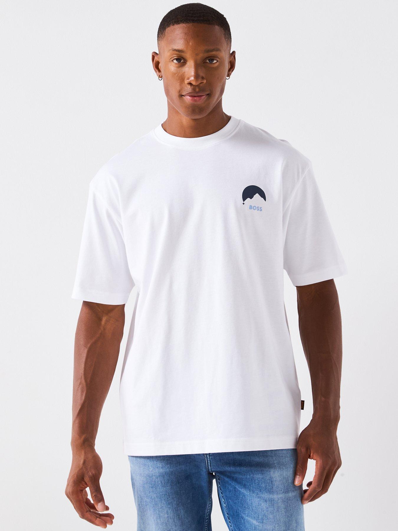 BOSS Move Relaxed Fit Back Print T-Shirt - White | Very