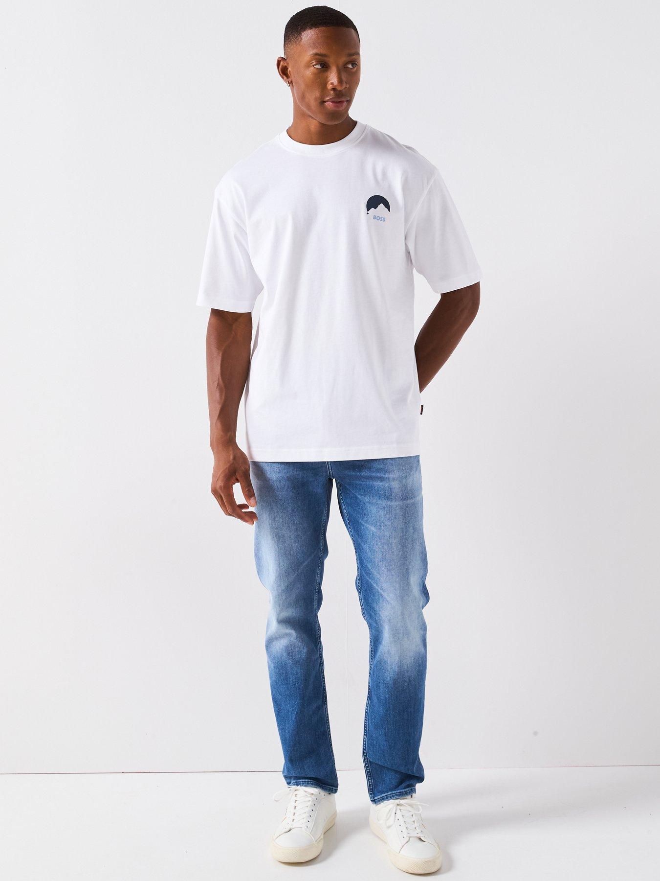 BOSS Move Relaxed Fit Back Print T-Shirt - White | Very