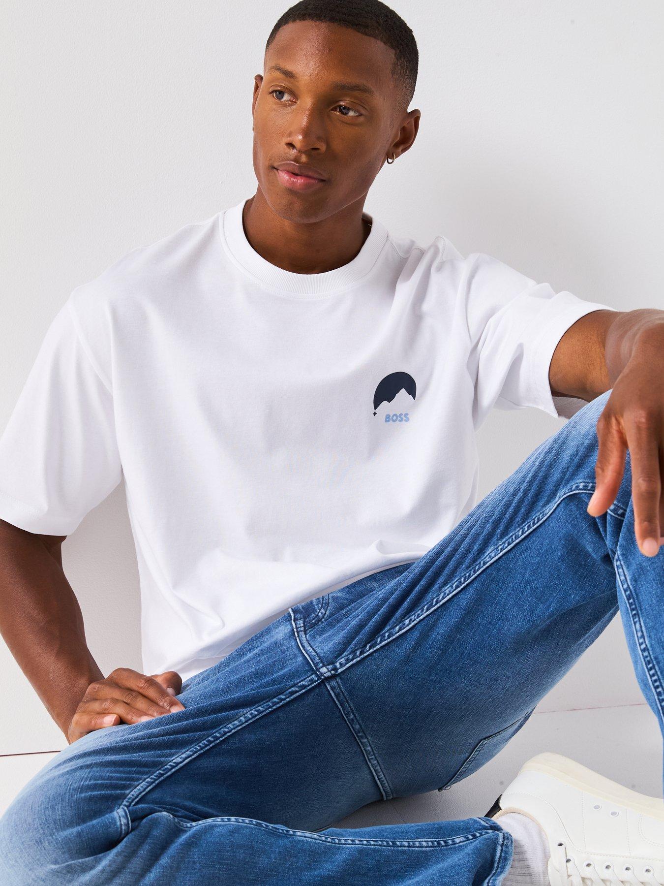 BOSS Move Relaxed Fit Back Print T-Shirt - White | Very