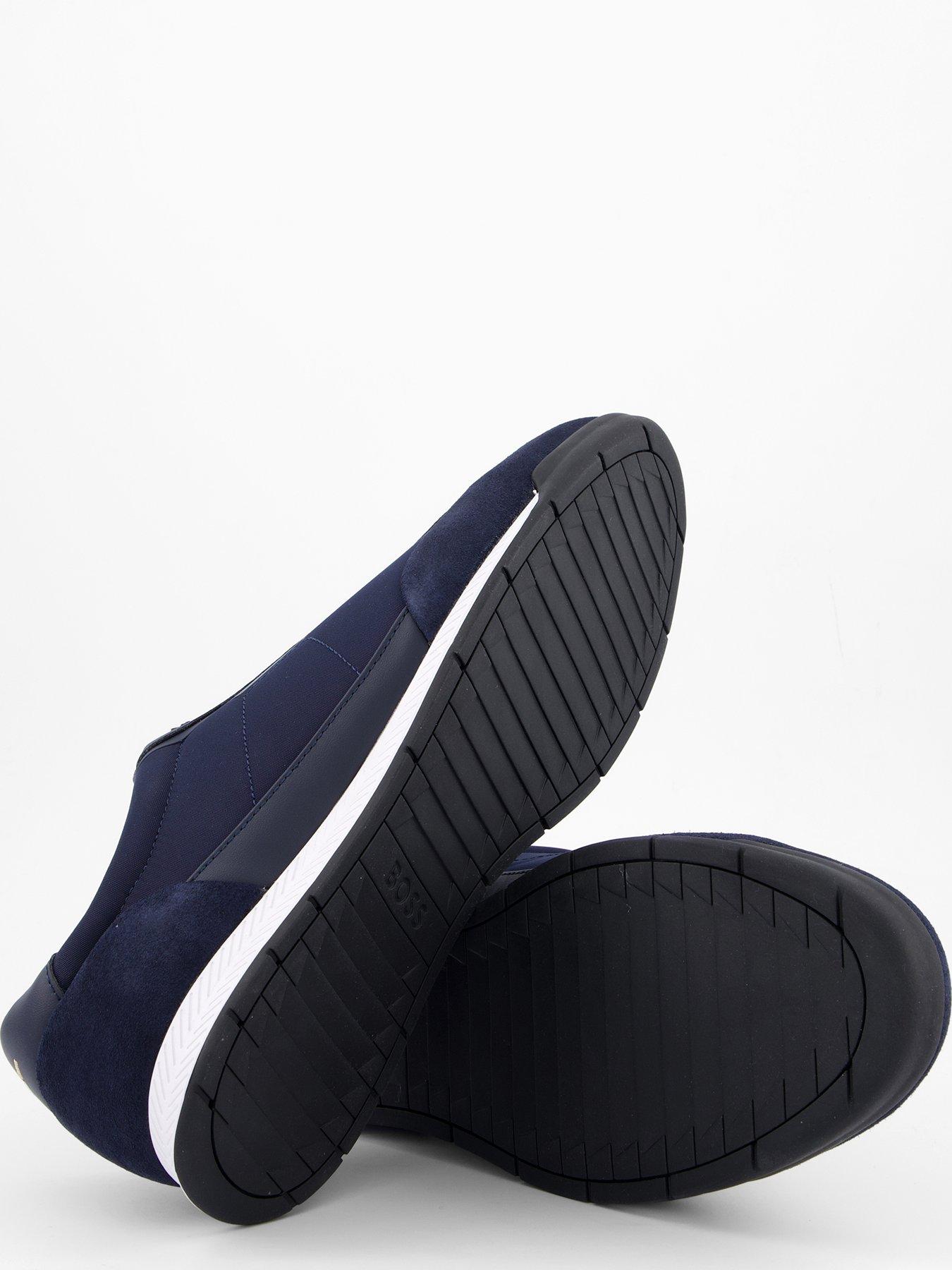 BOSS Nitan Suede Mesh Trainers - Navy | Very