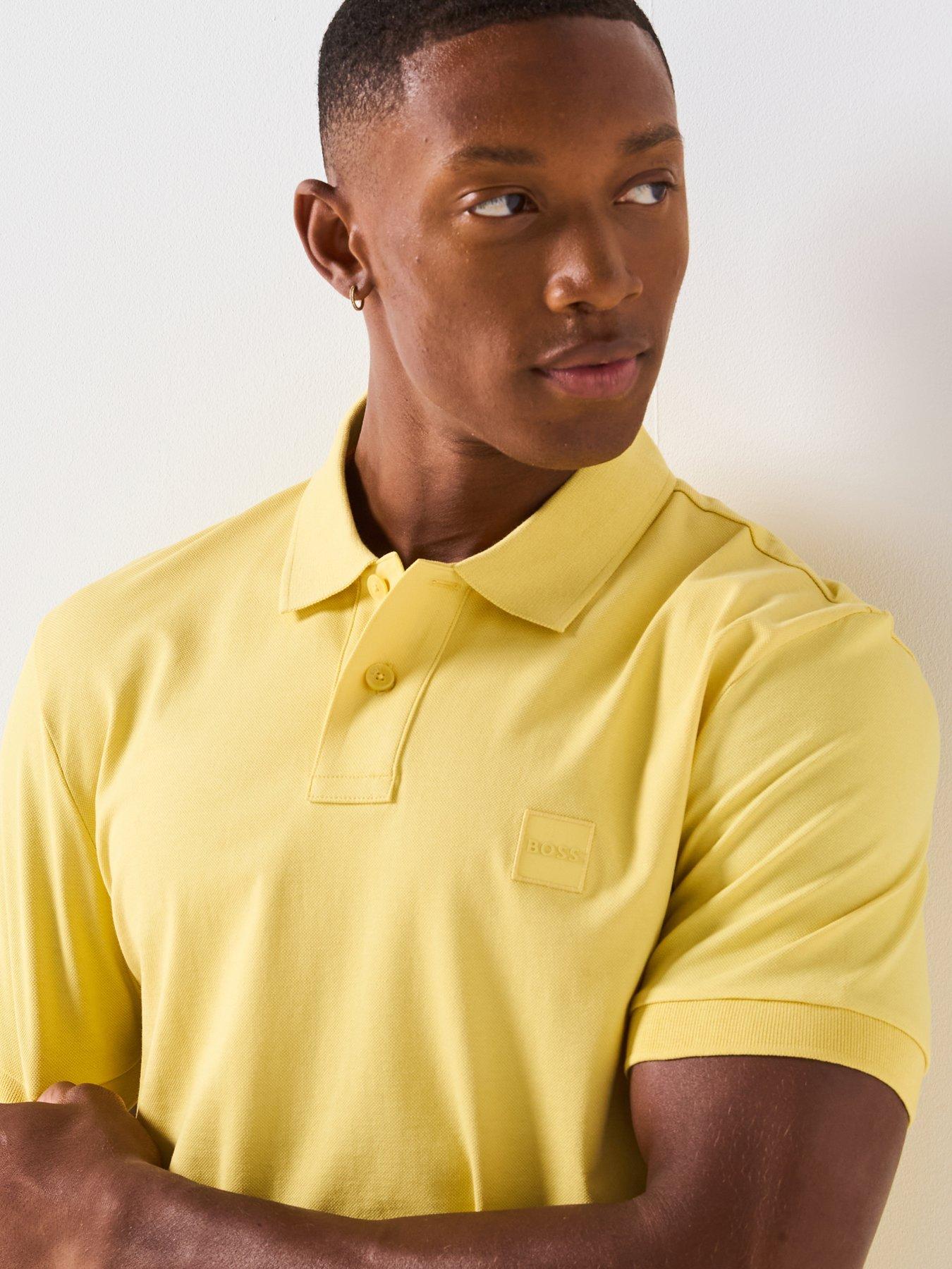 BOSS Passenger Slim Fit Tonal Patch Logo Polo Shirt - Yellow | Very