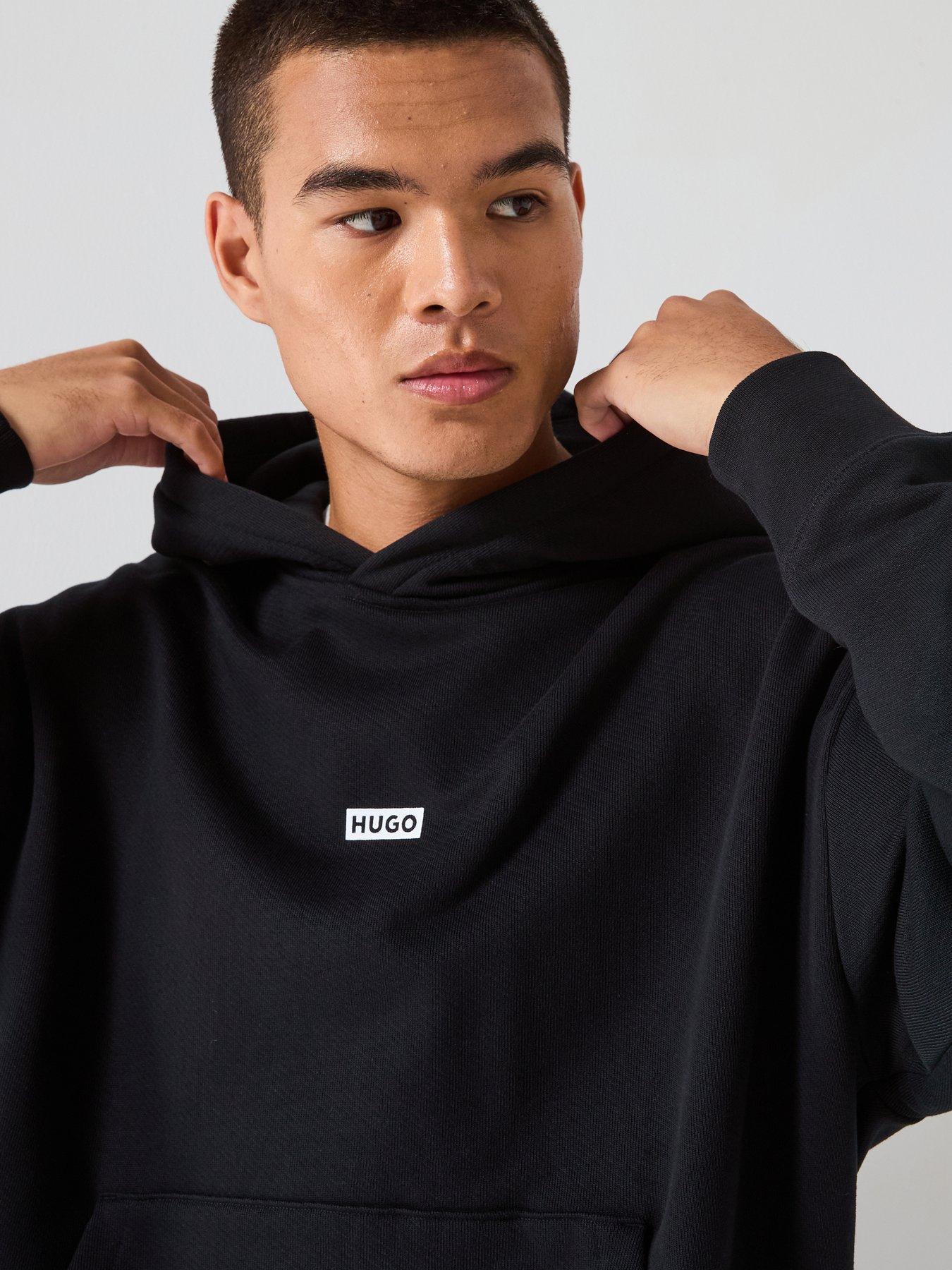 HUGO Blue Nazardo Oversized International Logo Hoodie - Black | Very