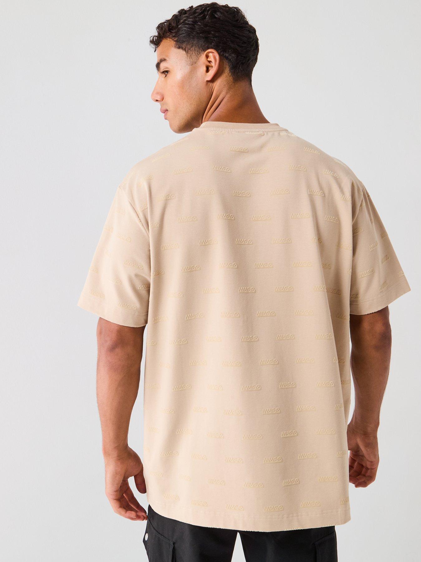 HUGO Bodywear Kay All Over Flock Logo T-Shirt - Beige | Very