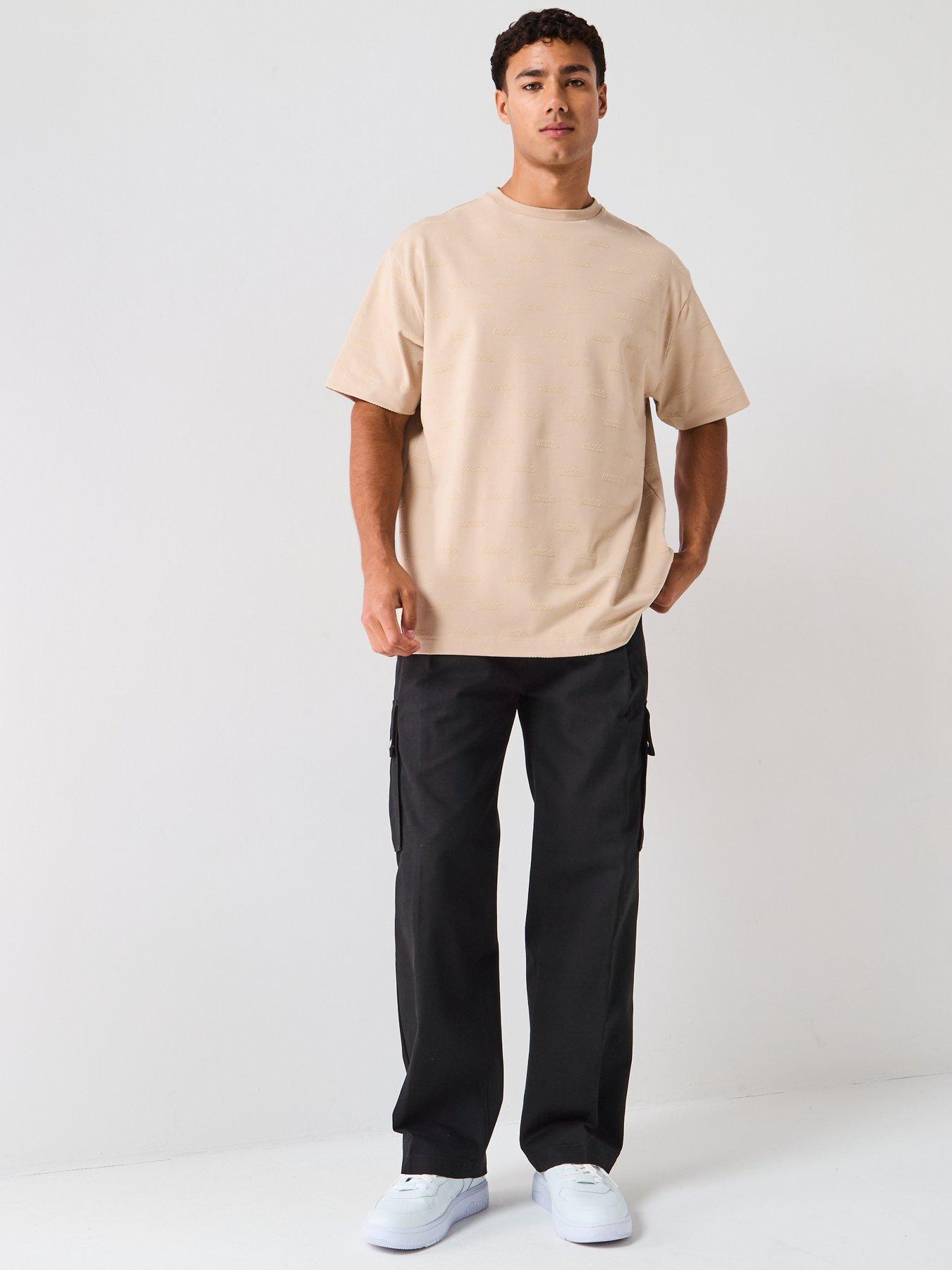 HUGO Bodywear Kay All Over Flock Logo T-Shirt - Beige | Very