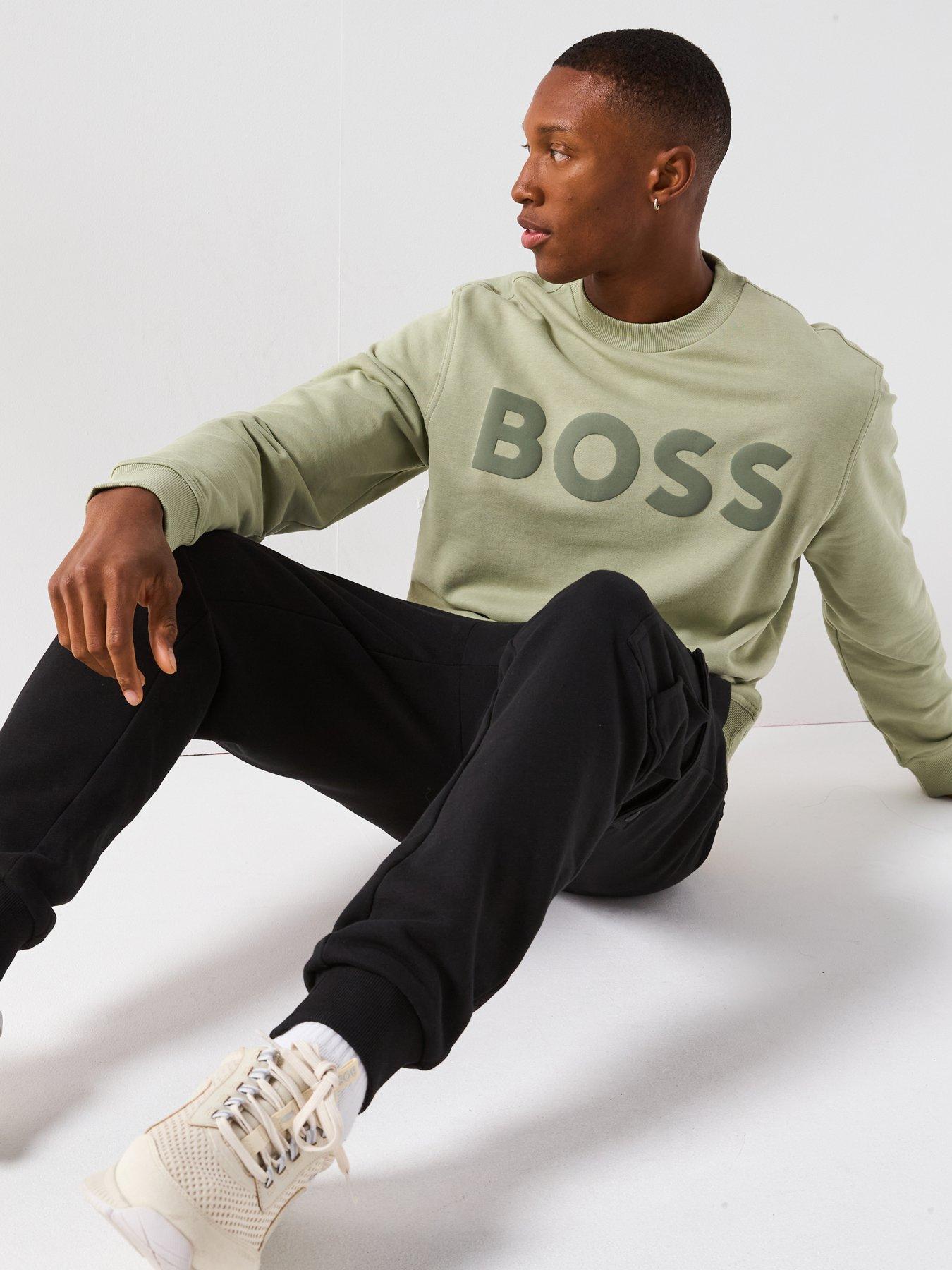 BOSS Webasic Logo Crew Sweater - Green | Very