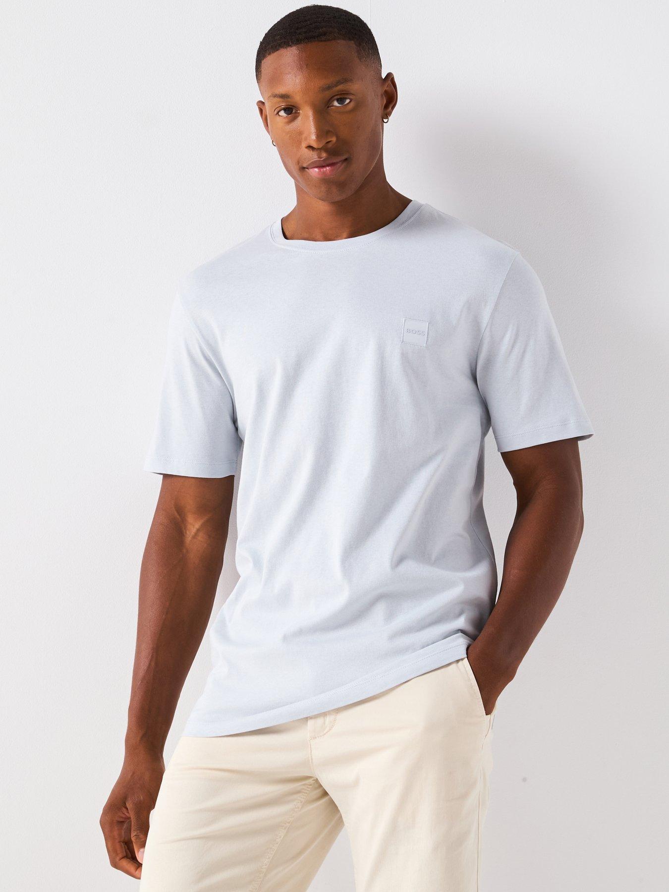 BOSS Tales Tonal Logo Relaxed Fit T-Shirt - Light Grey | Very