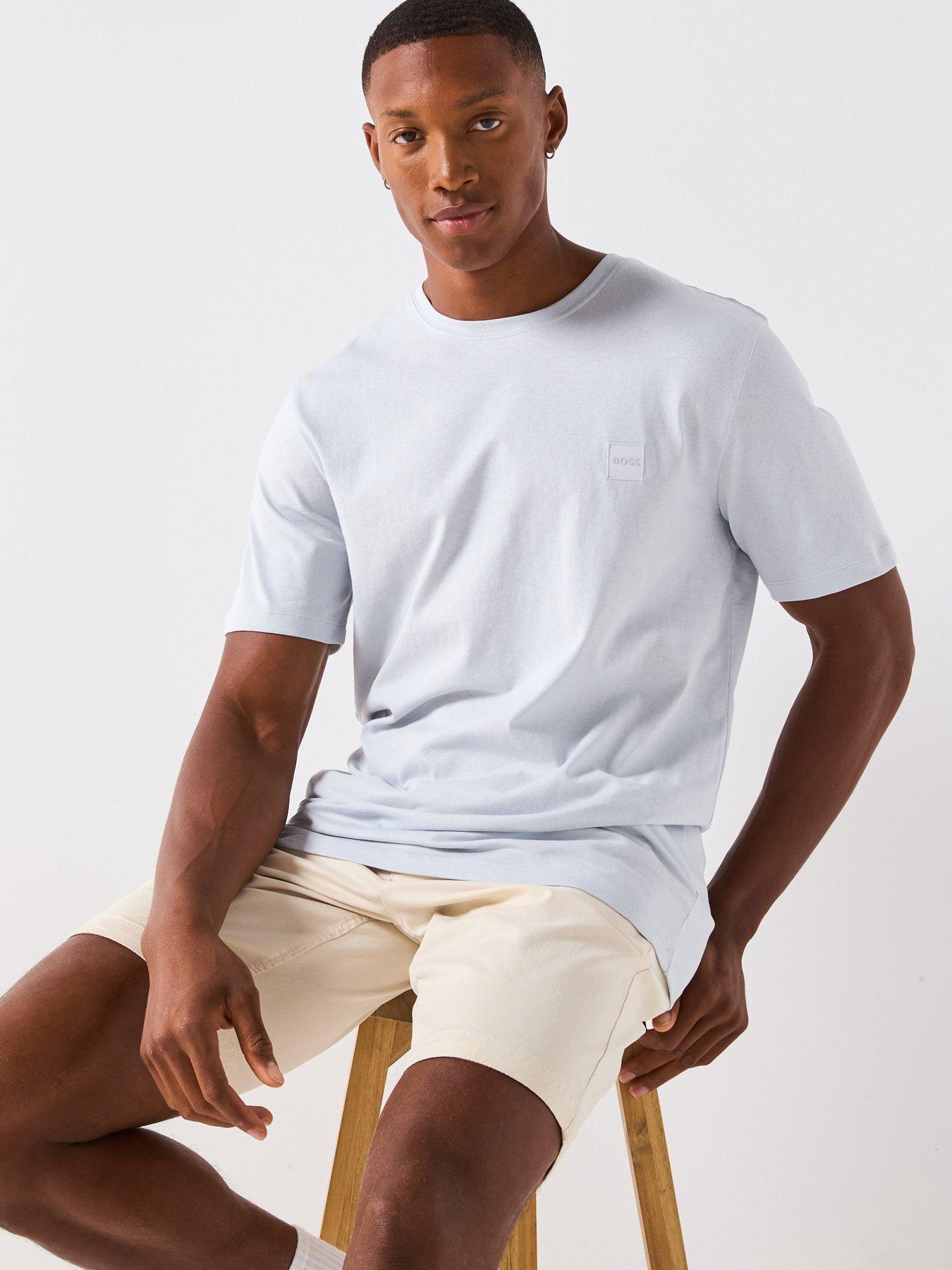 BOSS Tales Tonal Logo Relaxed Fit T-Shirt - Light Grey | Very