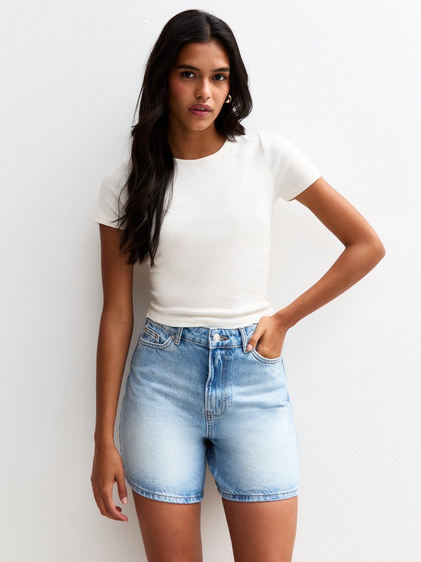 New Look Light Blue A-line Denim Shorts | Very