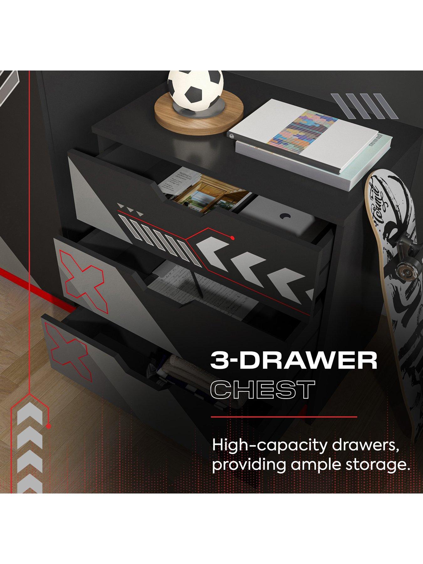 X Rocker Octane 3 Piece Furniture set – Bedside Table, Chest, and ...