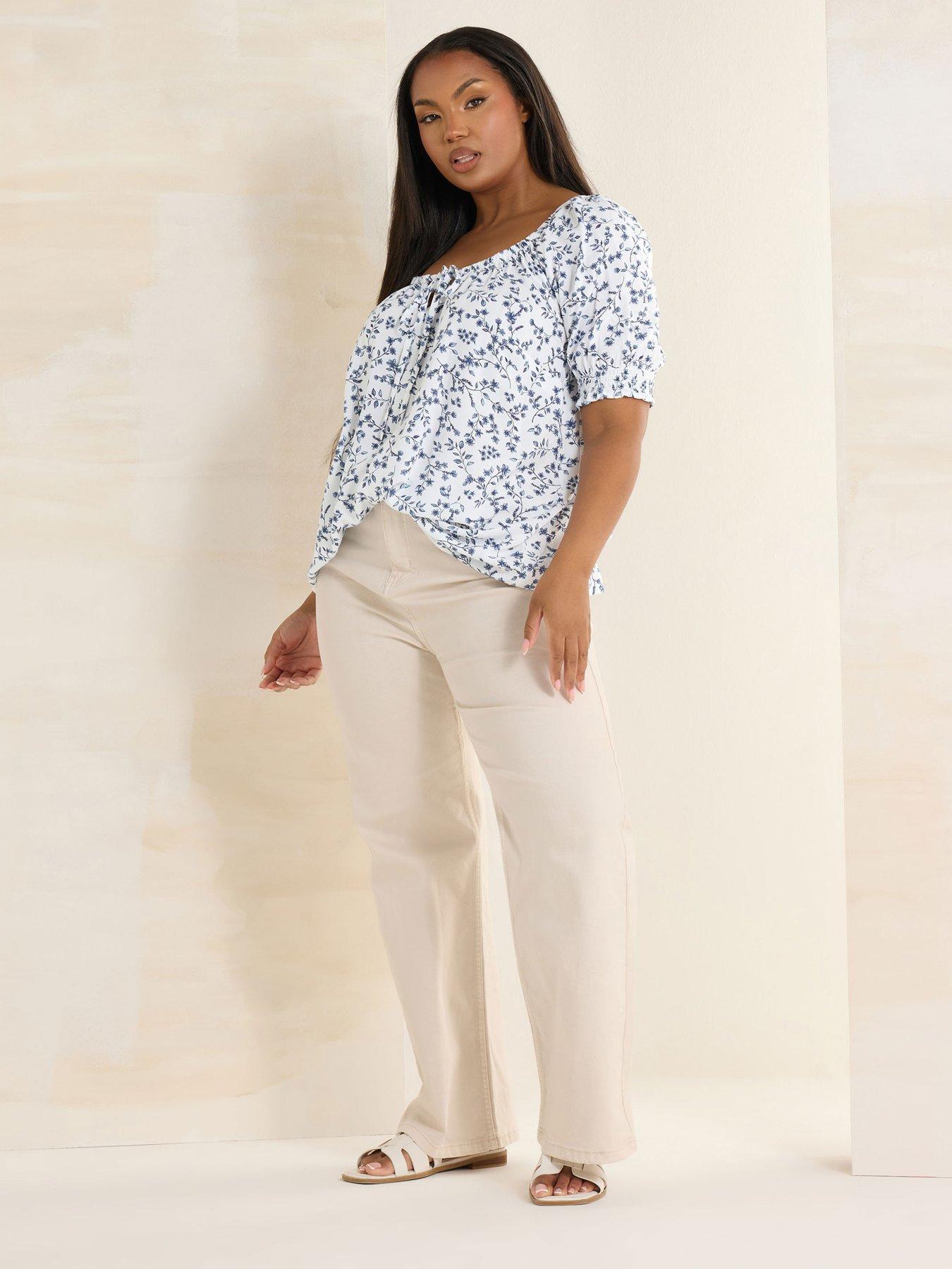 Yours Curve Gypsy Top - Blue | Very