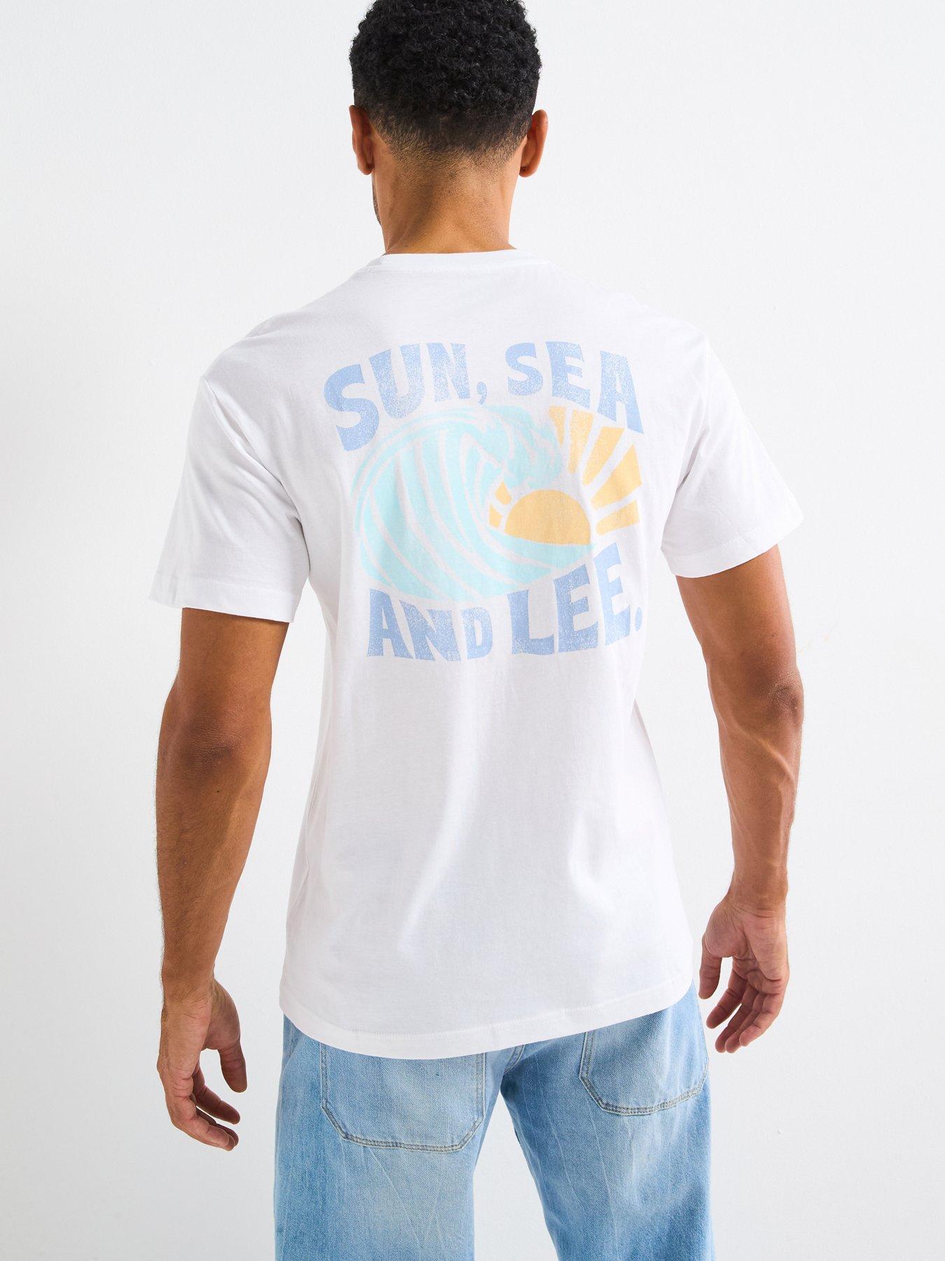 Lee Short Relaxed Graphic Back Print T-Shirt- White | Very