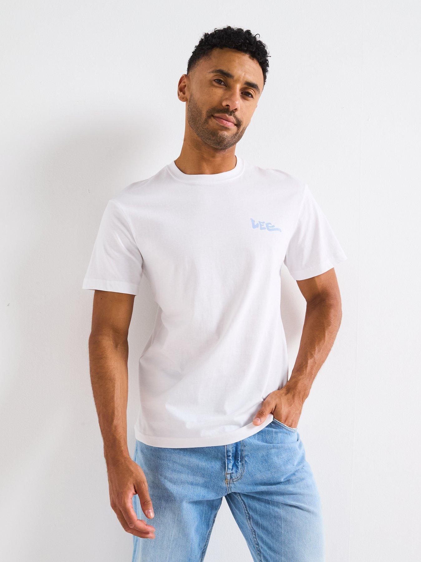 Lee Short Relaxed Graphic Back Print T-Shirt- White | Very