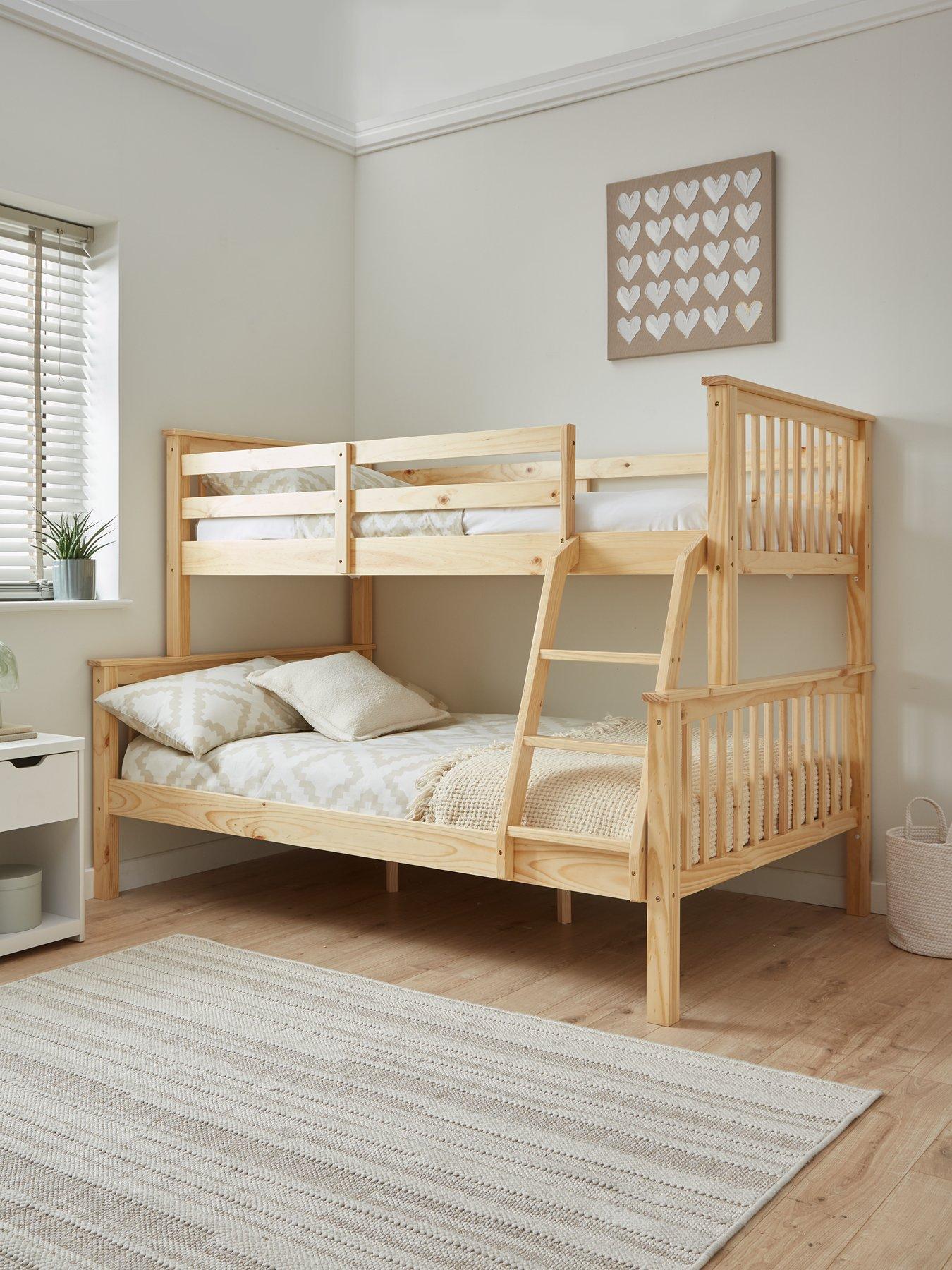 Very Home Novara Detachable Trio Bunk Bed in Wood with Optional ...