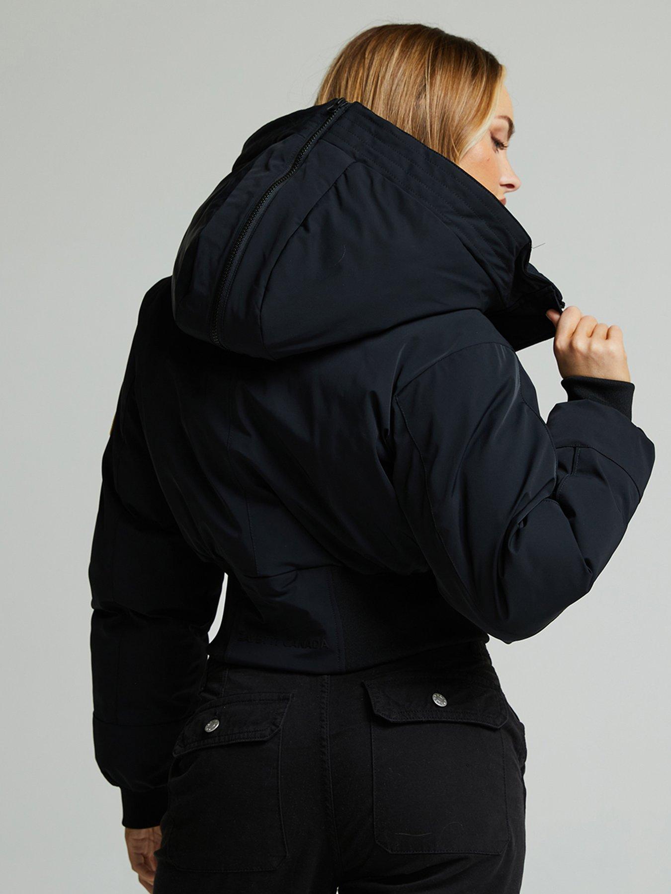 Zavetti Canada Ossani Split Hood Crop Puffer Bomber Jacket - Black | Very