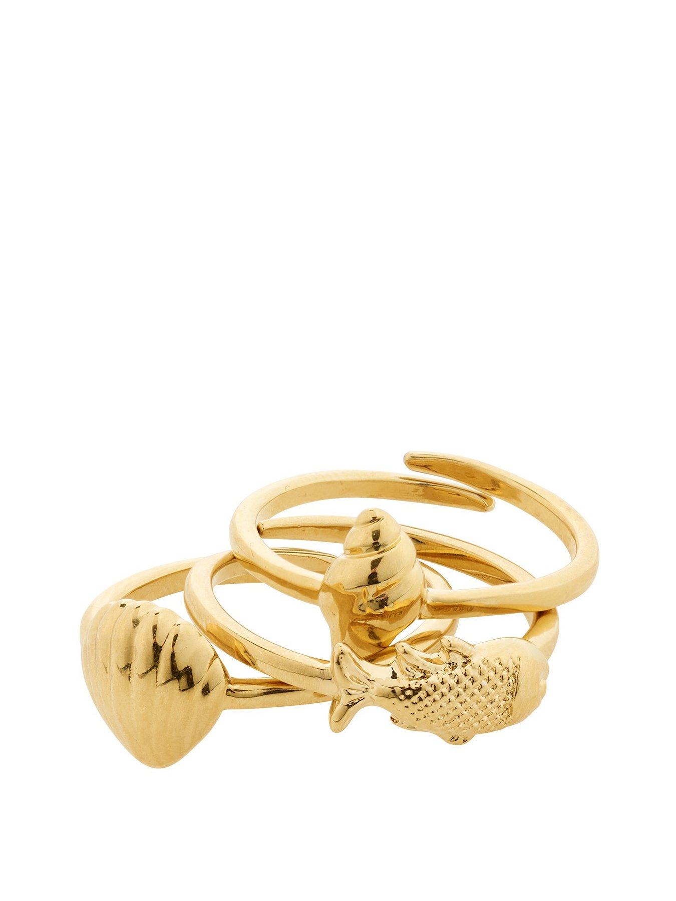 Pilgrim BREEZE rings 3-in-1 set gold-plated | Very