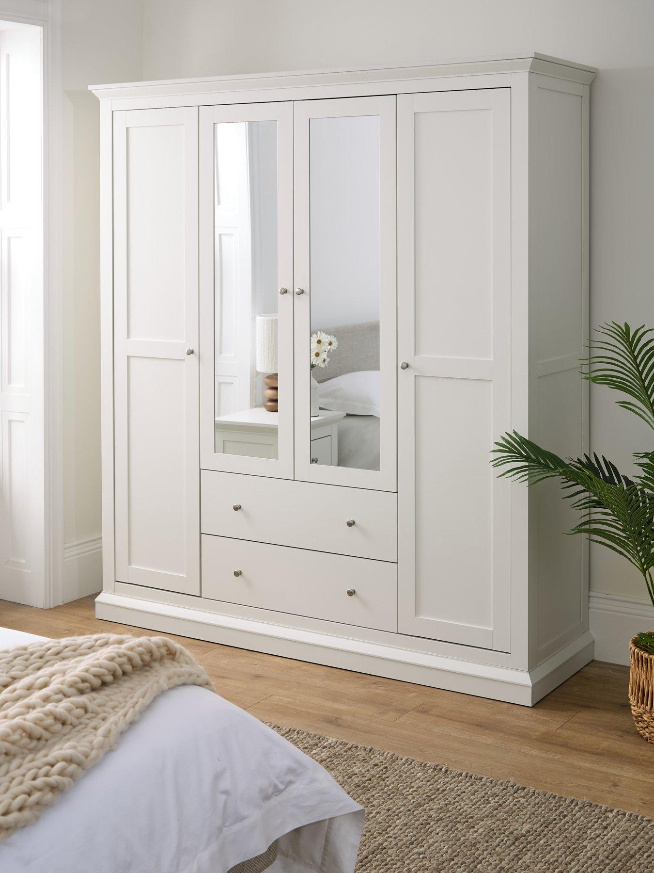 The Very Collection Hanna 4 Door, 2 Drawer Mirrored Combi Wardrobe ...