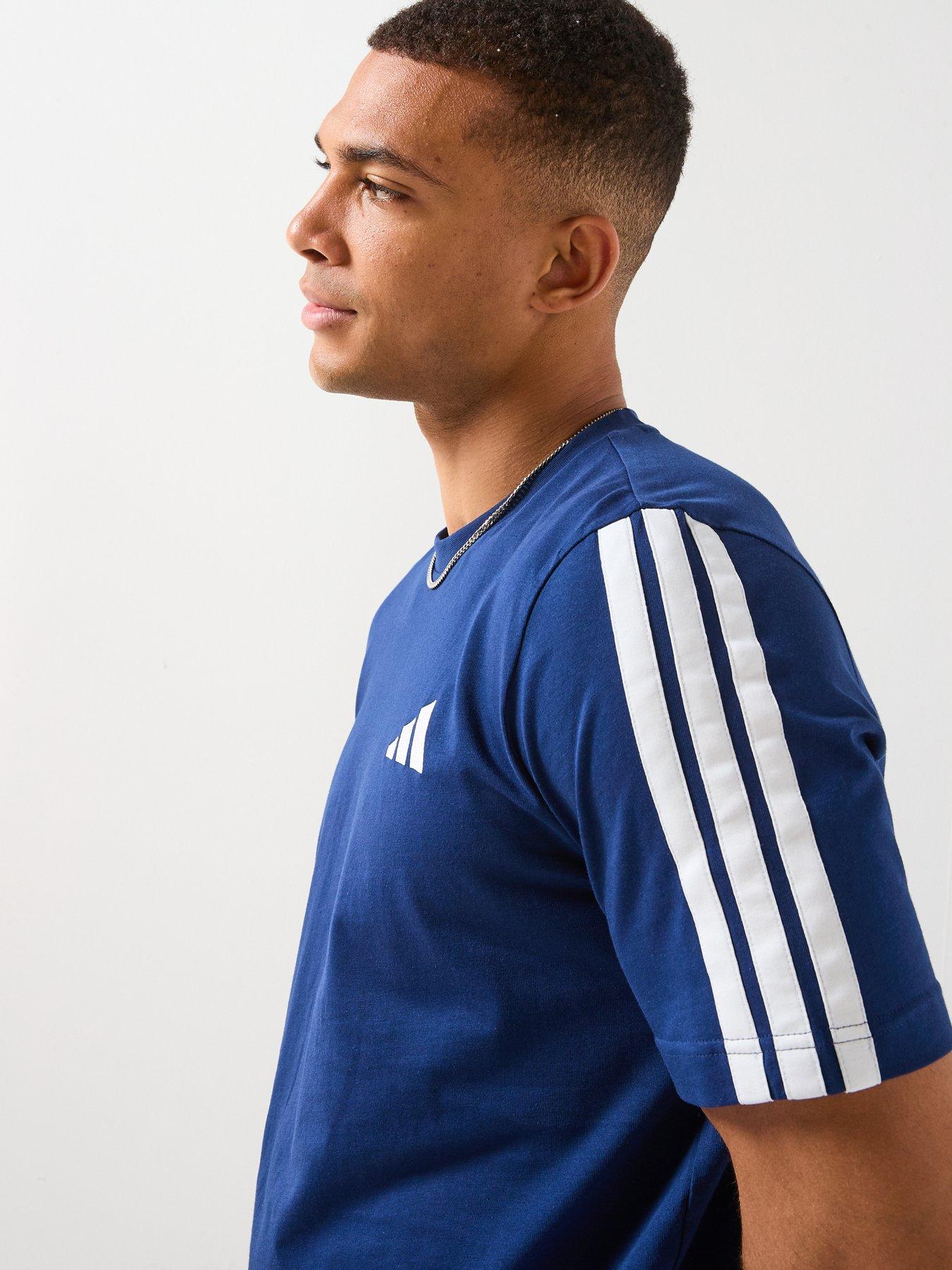 adidas Sportswear Men's 3-Stripes T-Shirt - Blue | Very