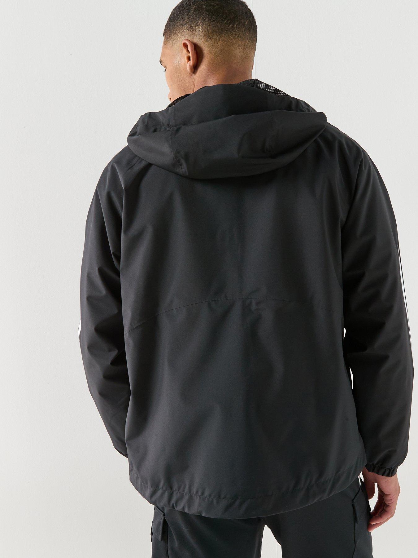 adidas Sportswear Men's Essentials Climaproof 3 Stripes Jacket - Black ...