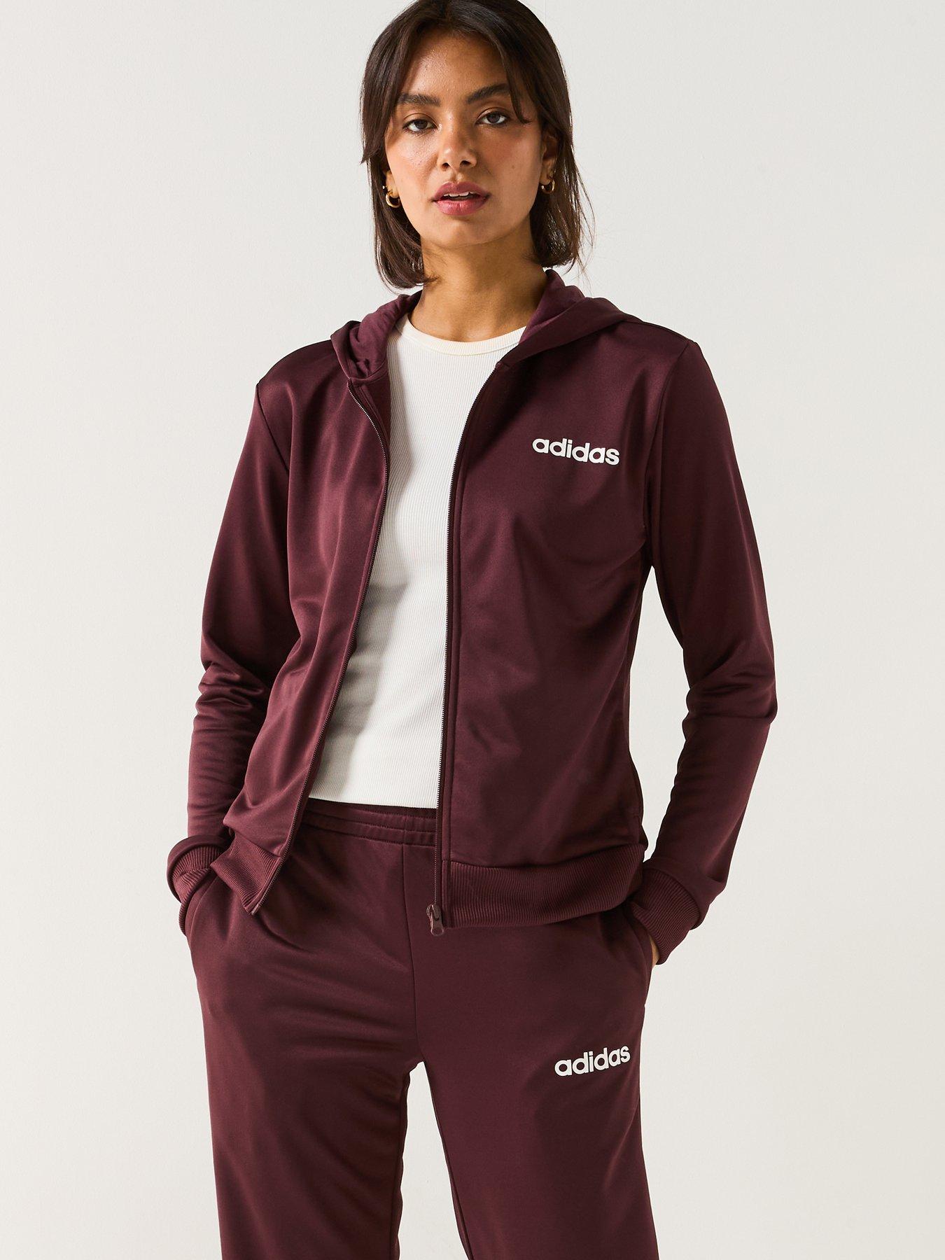 adidas Sportswear Women's Essentials Linear Tracksuit - Red | Very