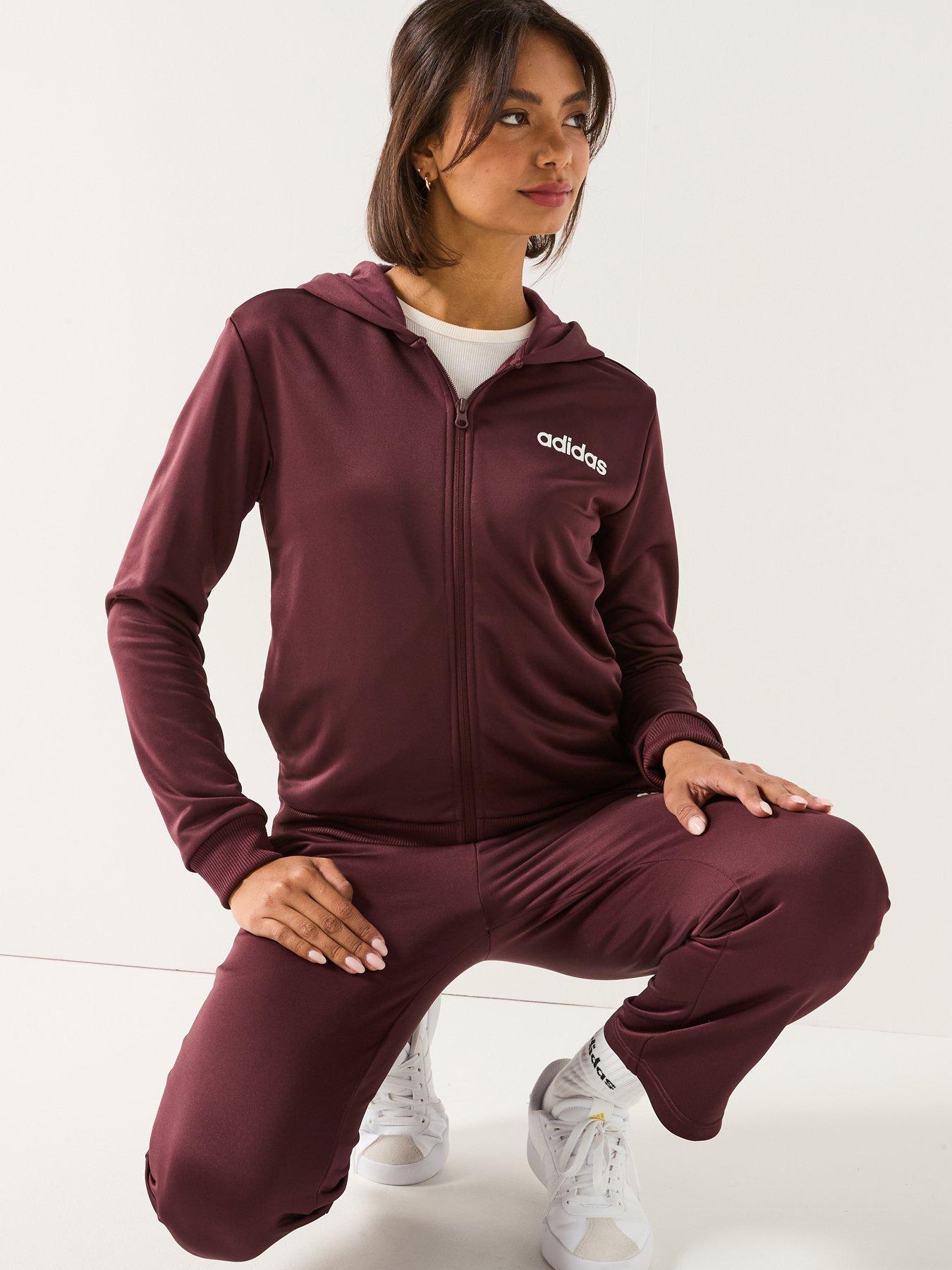 adidas Sportswear Women's Essentials Linear Tracksuit - Red | Very