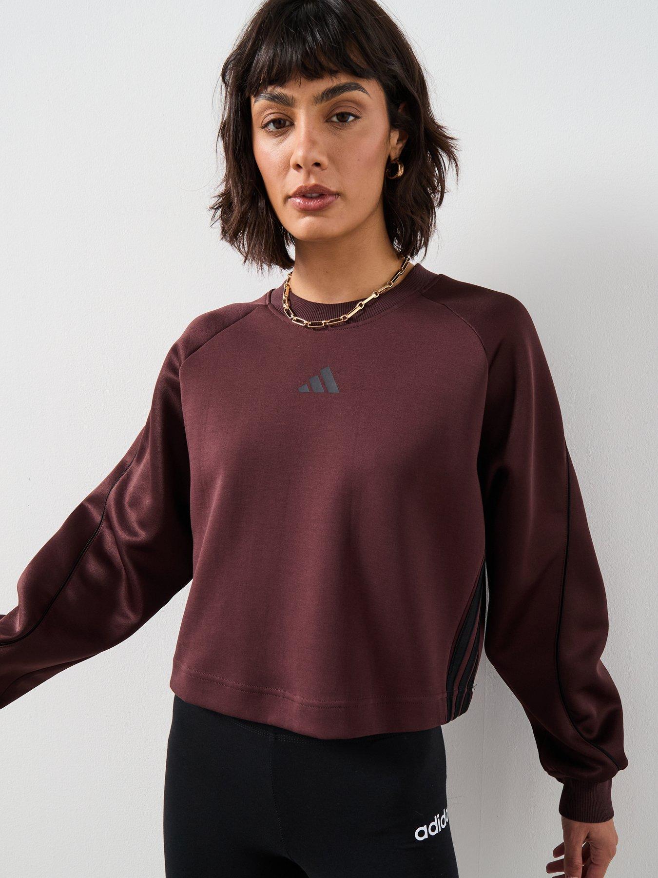 adidas Sportswear Women's Stadium 3 Stripes Crew - Brown | Very