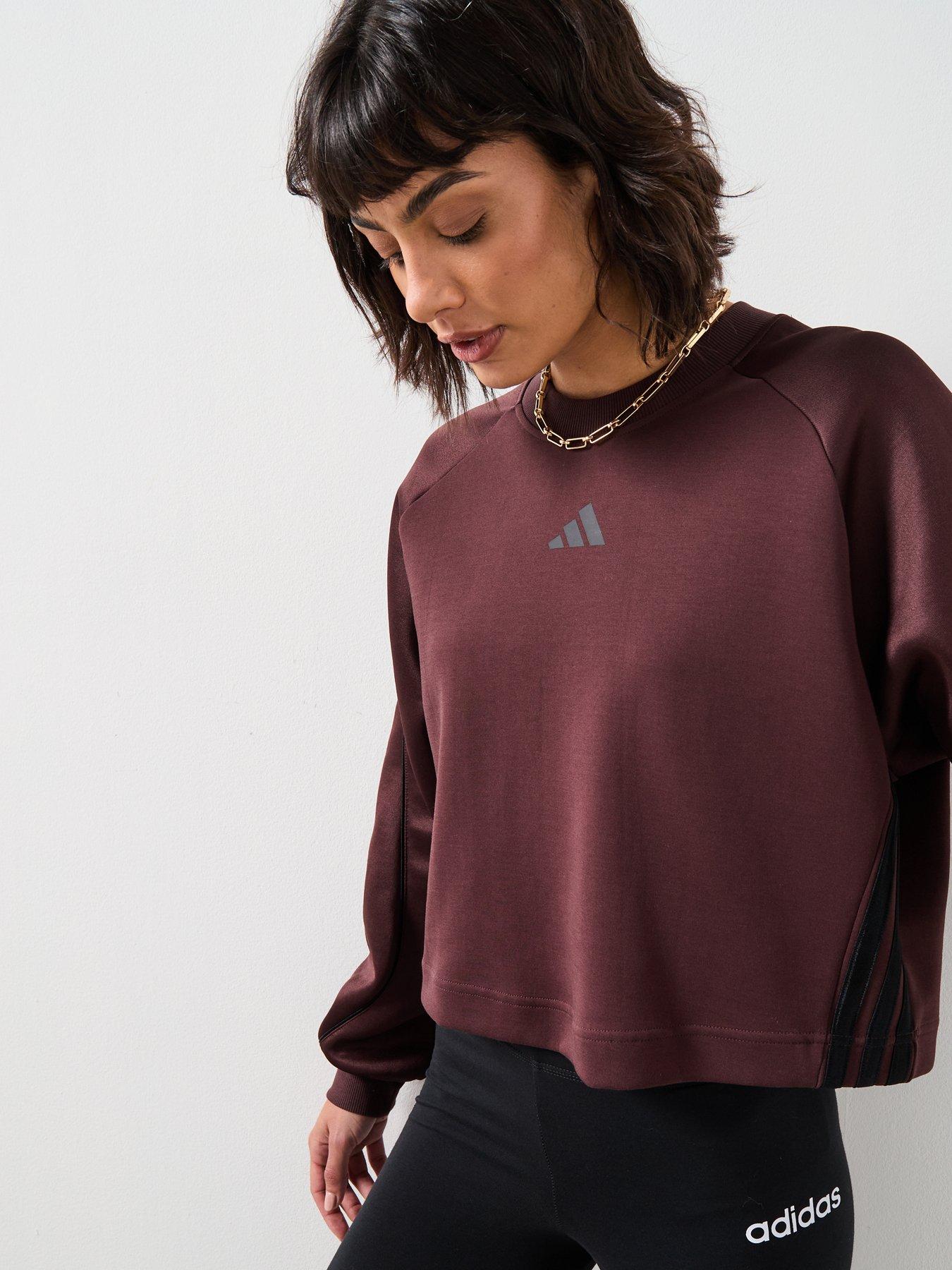 adidas Sportswear Women's Stadium 3 Stripes Crew - Brown | Very