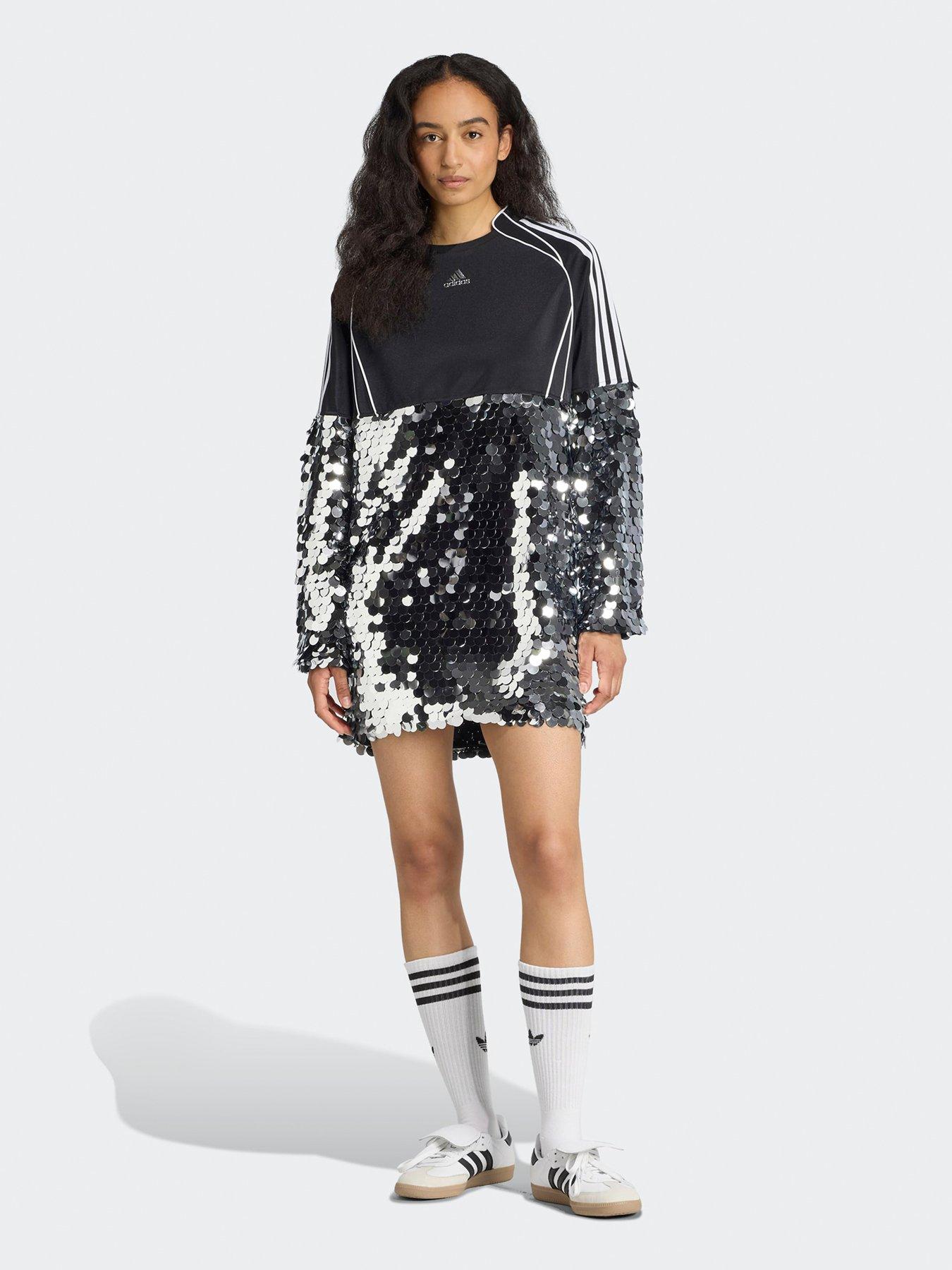 adidas Originals Womens Teamgeist Sequins Mini Dress - Black | Very